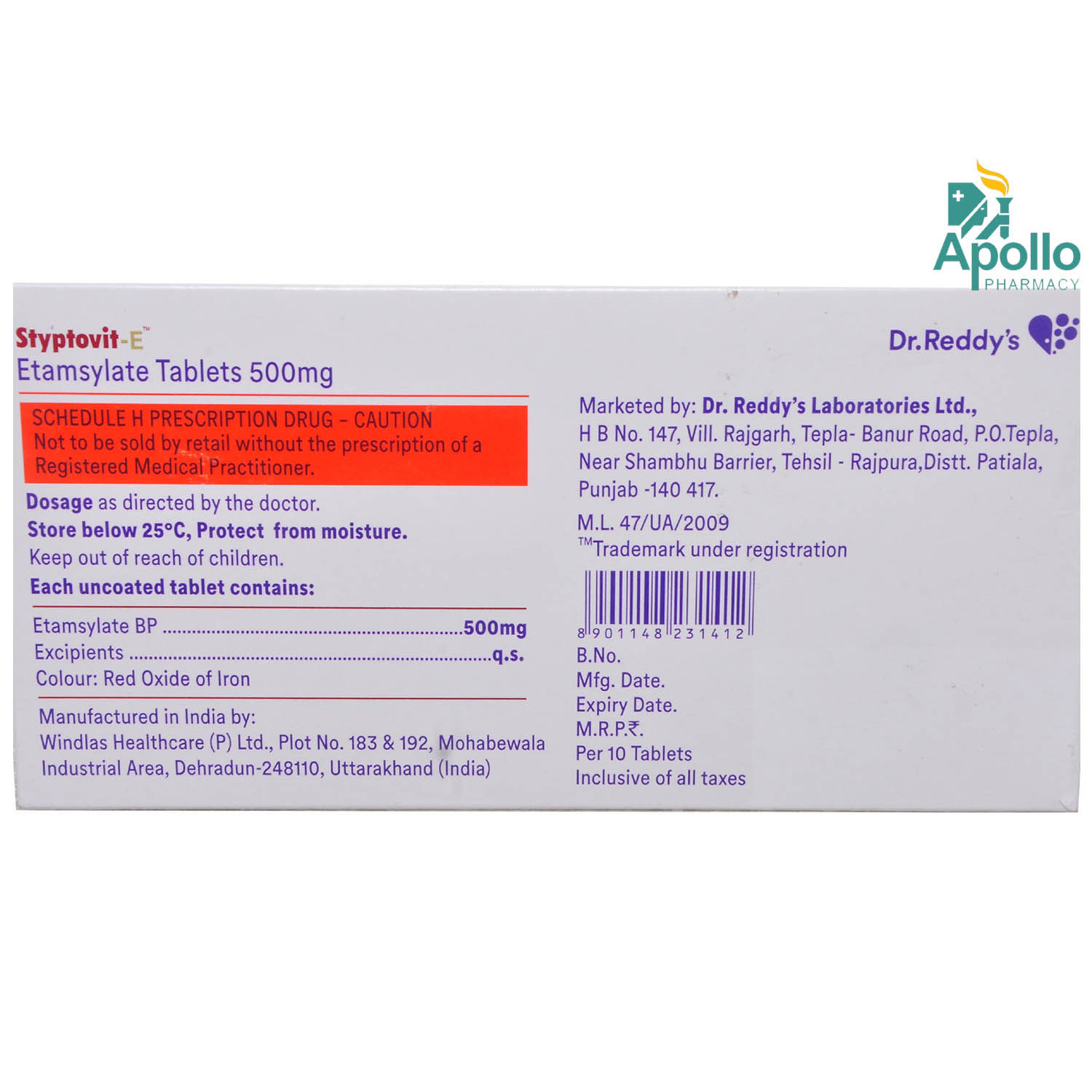 Styptovit-E Tablet 10's Price, Uses, Side Effects, Composition - Apollo ...