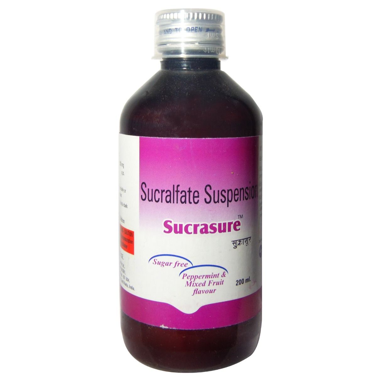 Sucrasure SF Pepperment Flavour Suspension 200 ml Price, Uses, Side ...