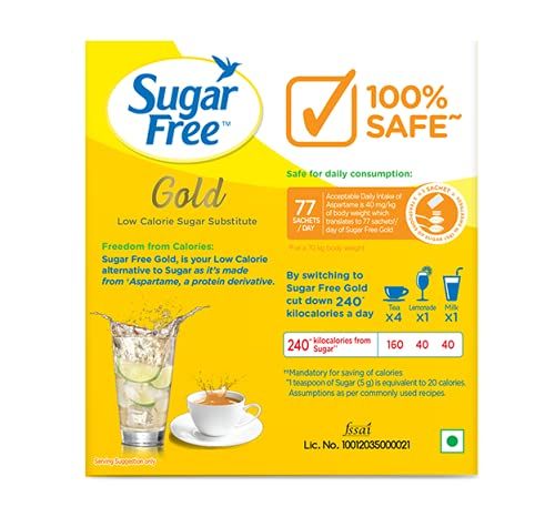 Sugar Free Gold Low Calorie Sweetener, 50 Count Price, Uses, Side ...