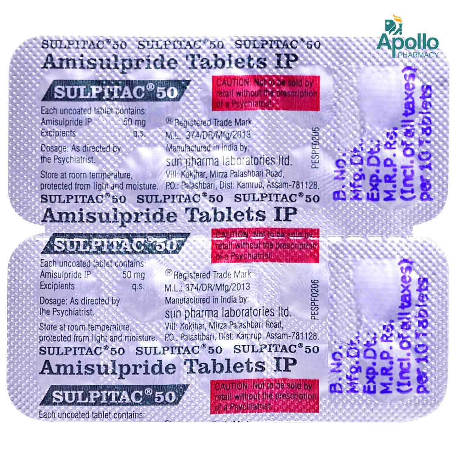 Sulpitac 50 Tablet 10's Price, Uses, Side Effects, Composition - Apollo ...