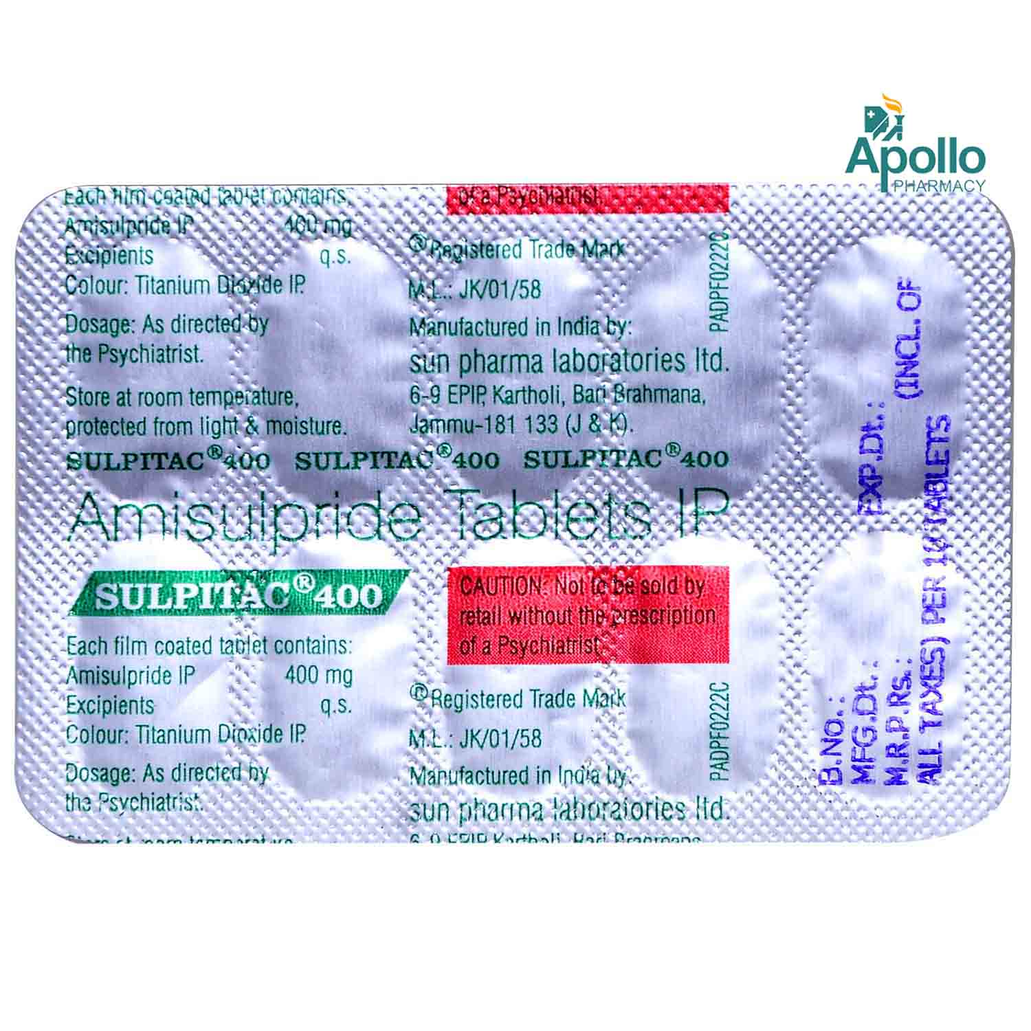 Sulpitac 400 Tablet 10's Price, Uses, Side Effects, Composition ...