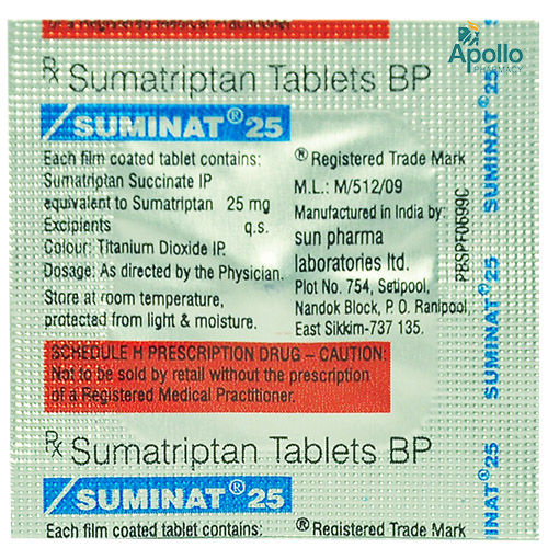 Suminat 25 Tablet 1's Price, Uses, Side Effects, Composition - Apollo ...
