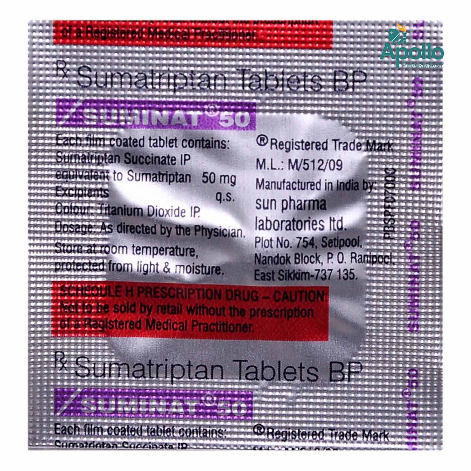 Suminat 50 Tablet 1's Price, Uses, Side Effects, Composition - Apollo ...
