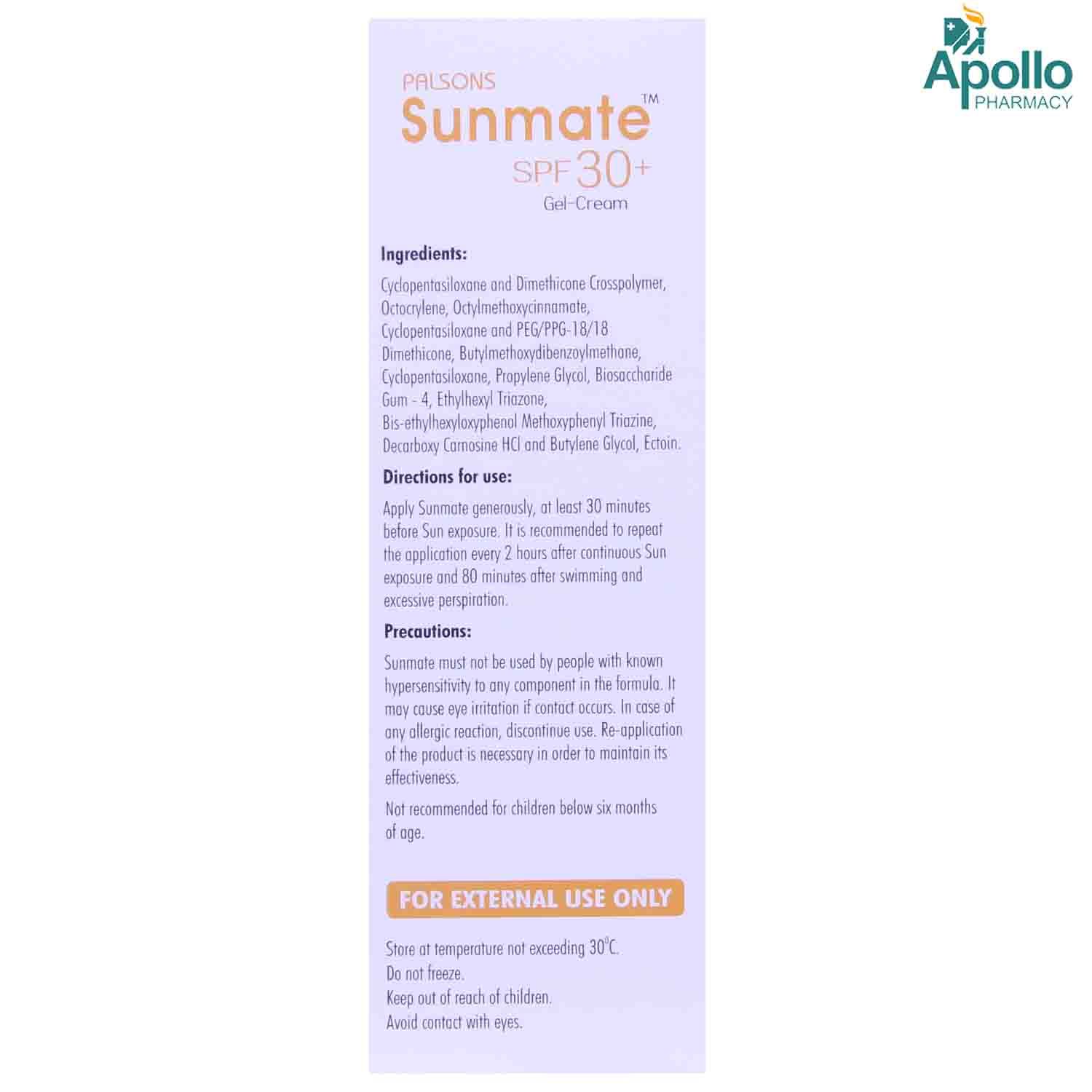 SUNMATE SPF30 CREAM 50G Price, Uses, Side Effects, Composition - Apollo ...