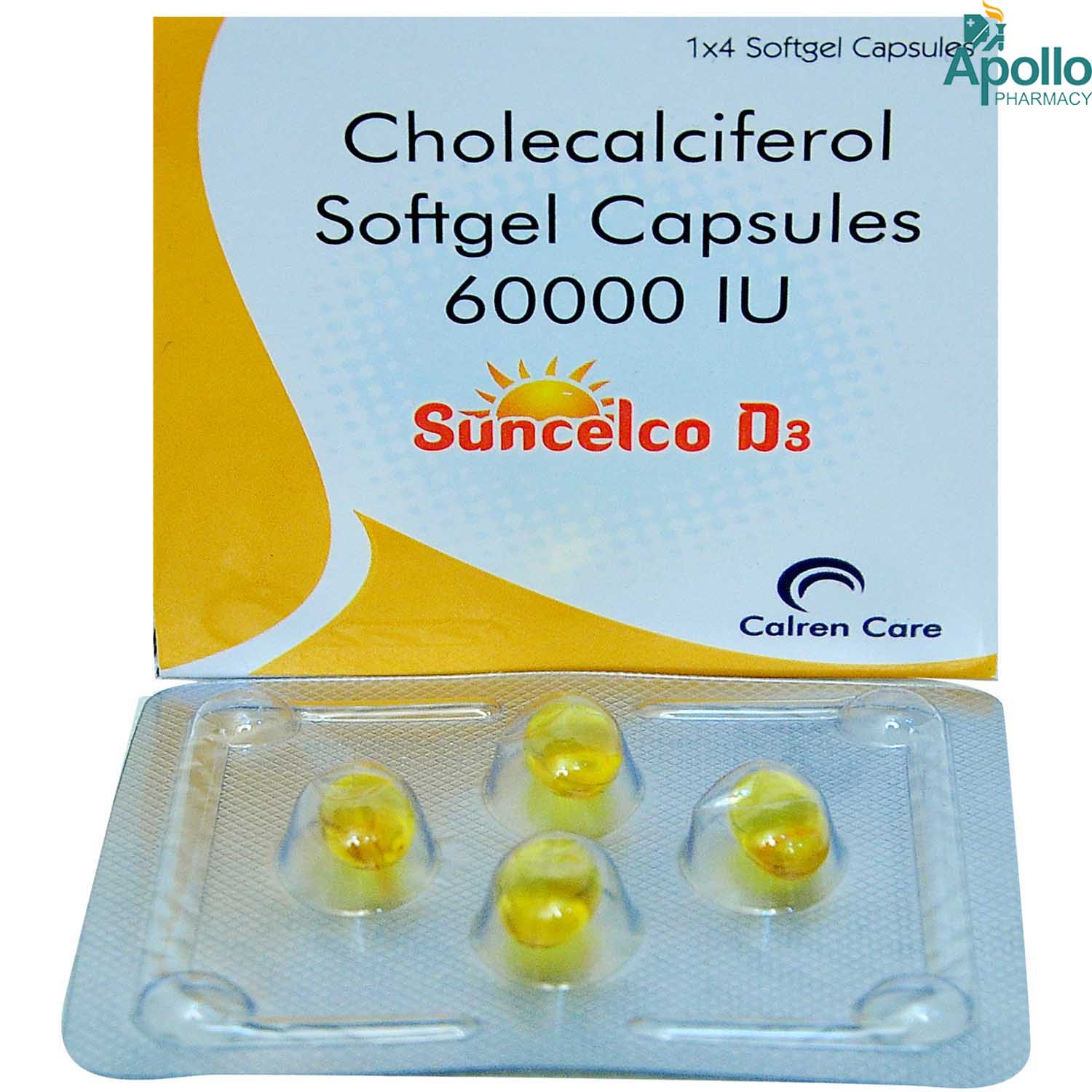 Suncelco D3 Capsule 4's Price, Uses, Side Effects, Composition - Apollo ...