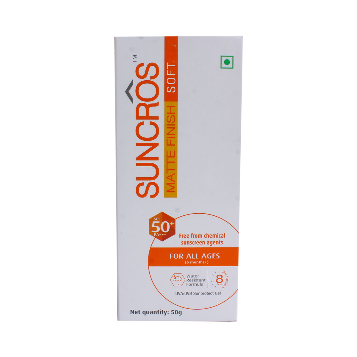 Suncros Matte Finish Soft SPF 50 Gel 50 gm Price, Uses, Side Effects ...