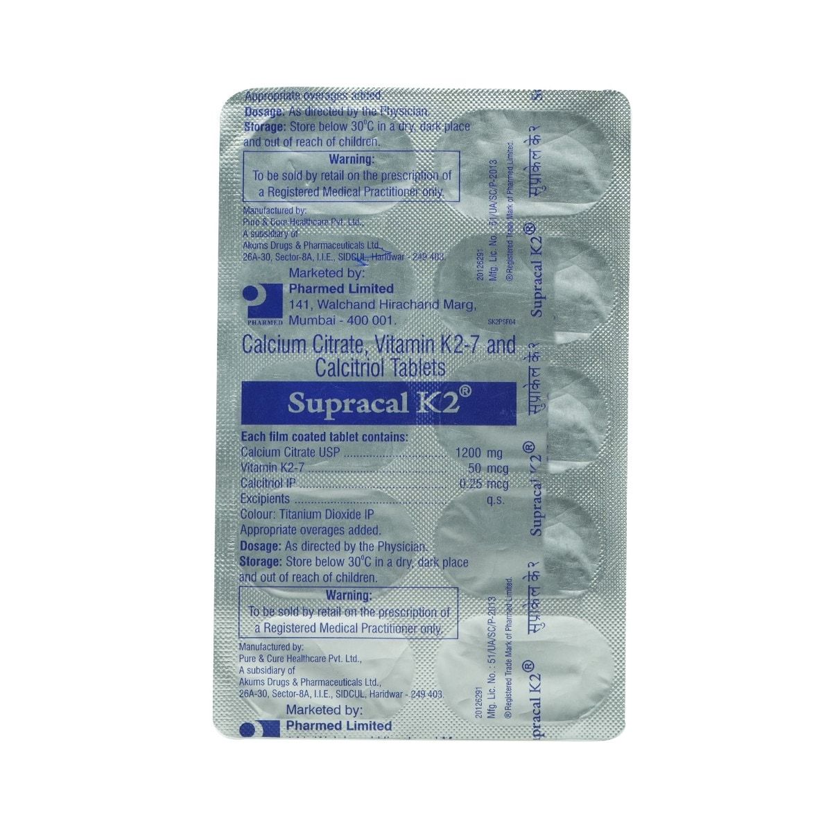 Supracal K2 Tablet Price, Uses, Side Effects, Composition - Apollo Pharmacy