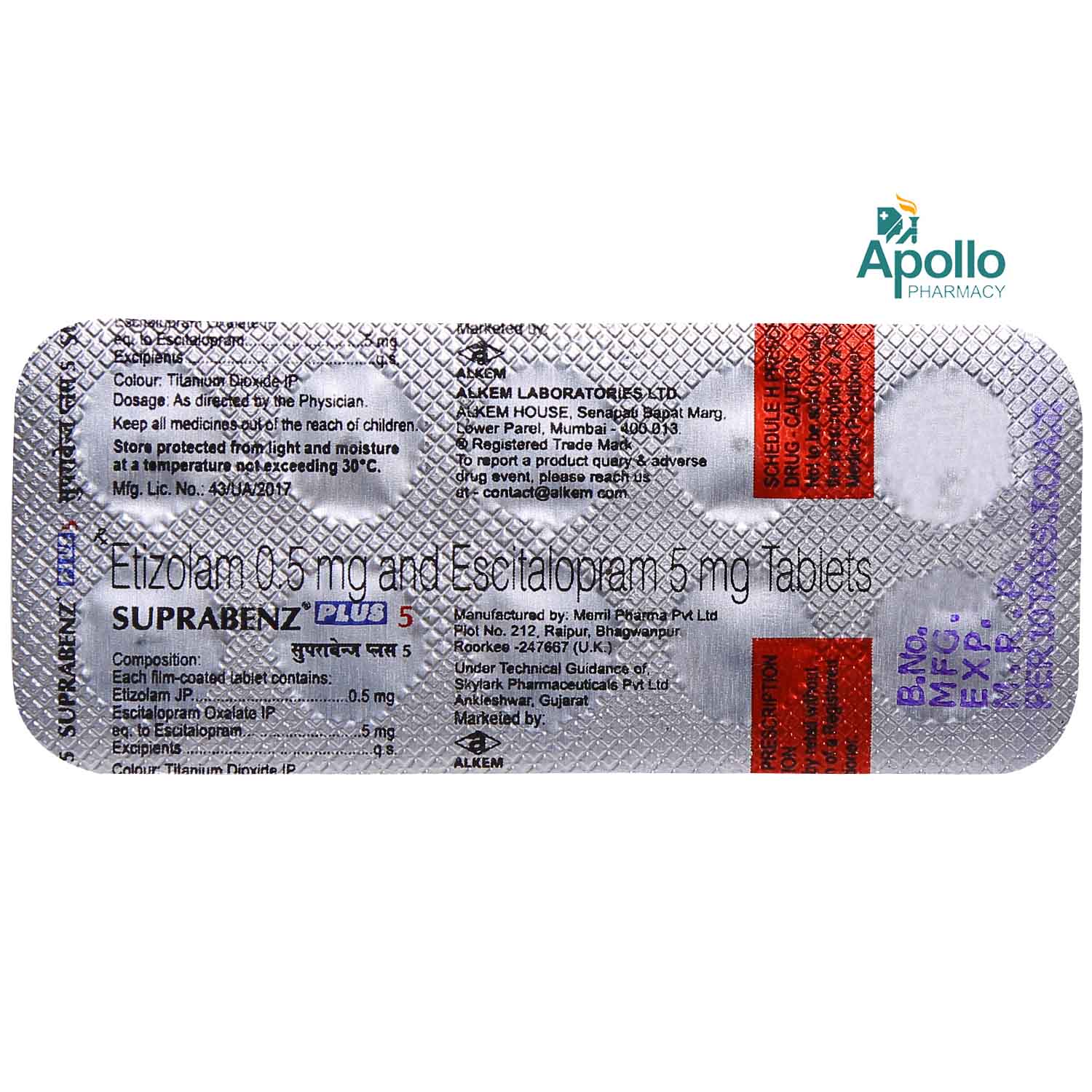 SUPRABENZ PLUS 5MG TABLET Price, Uses, Side Effects, Composition ...