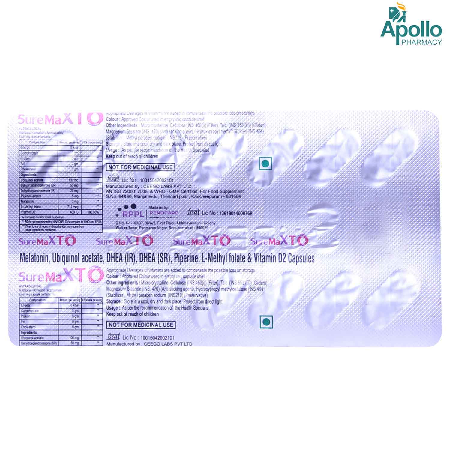 Surema XT Capsule 14's Price, Uses, Side Effects, Composition - Apollo ...