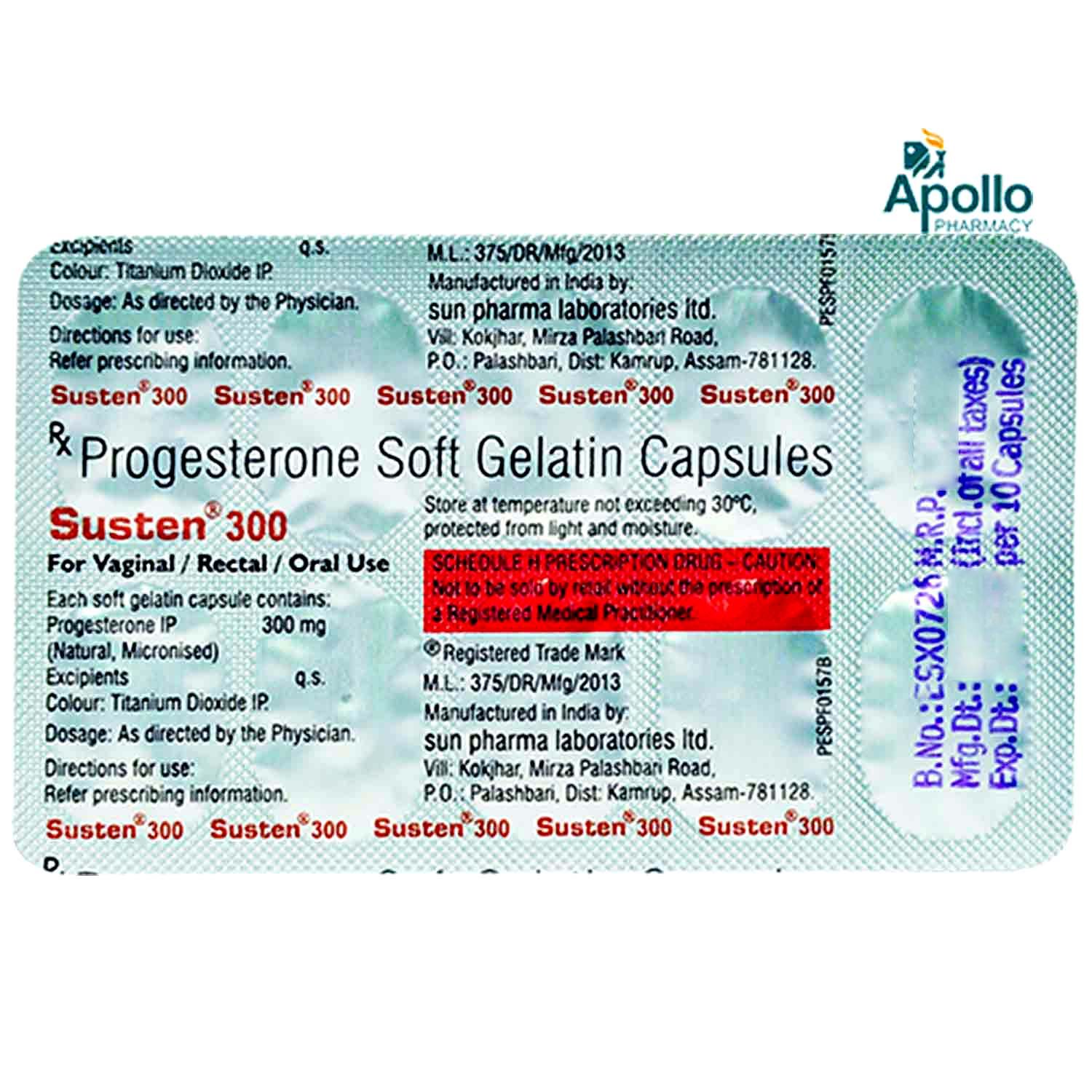 Susten 300 Capsule 10's Price, Uses, Side Effects, Composition - Apollo ...