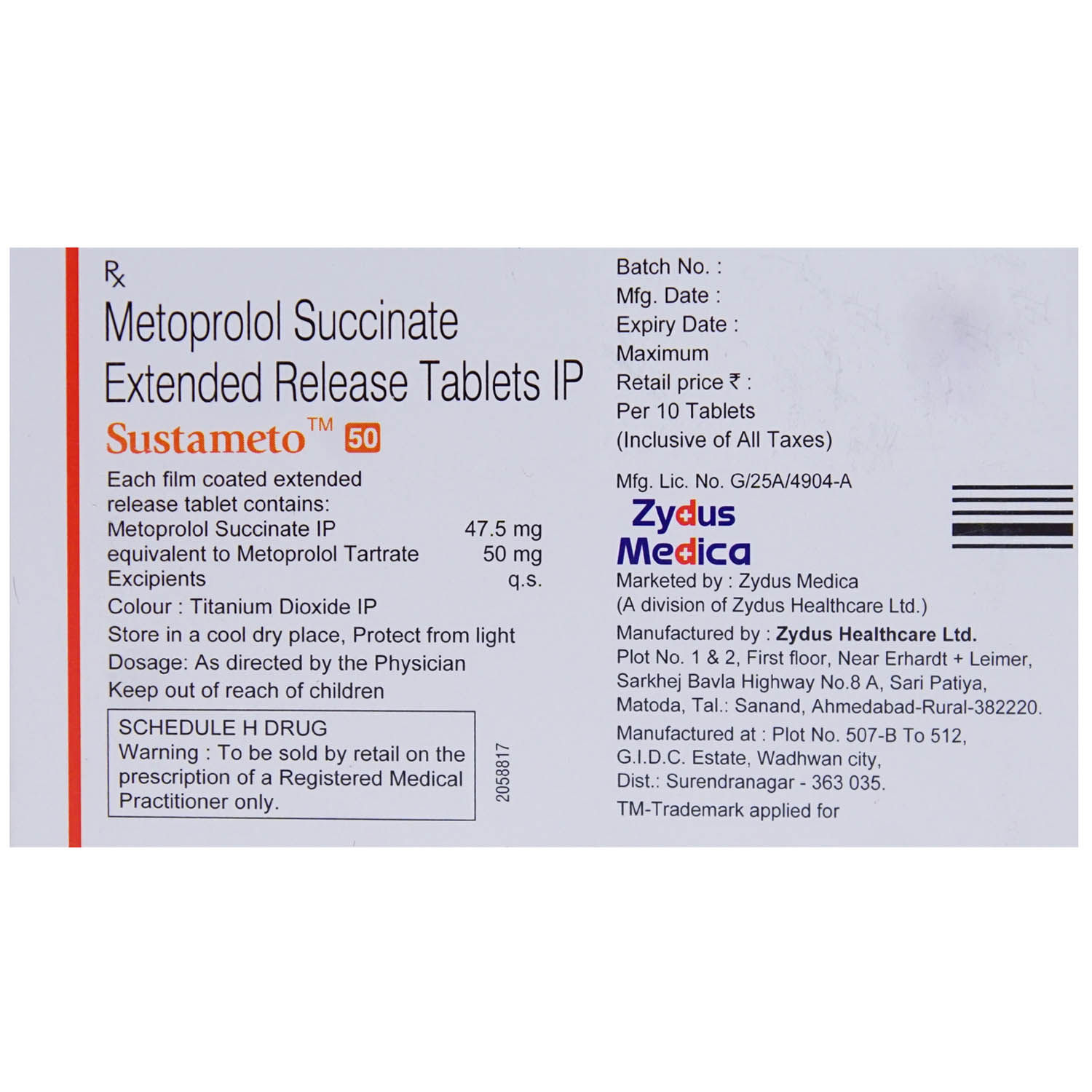 Sustameto 50 Tablet 10's Price, Uses, Side Effects, Composition ...