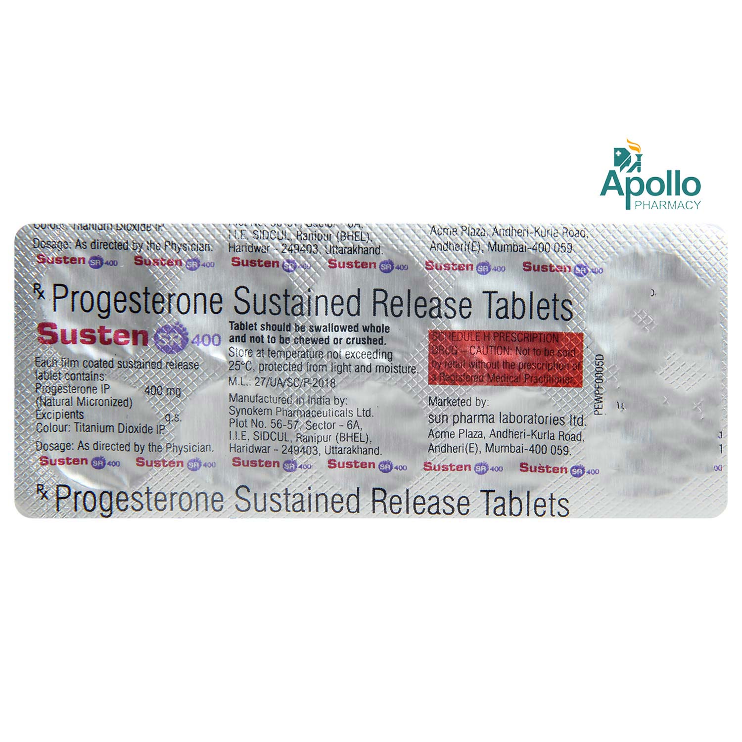 Susten SR 400 Tablet 10's Price, Uses, Side Effects, Composition ...