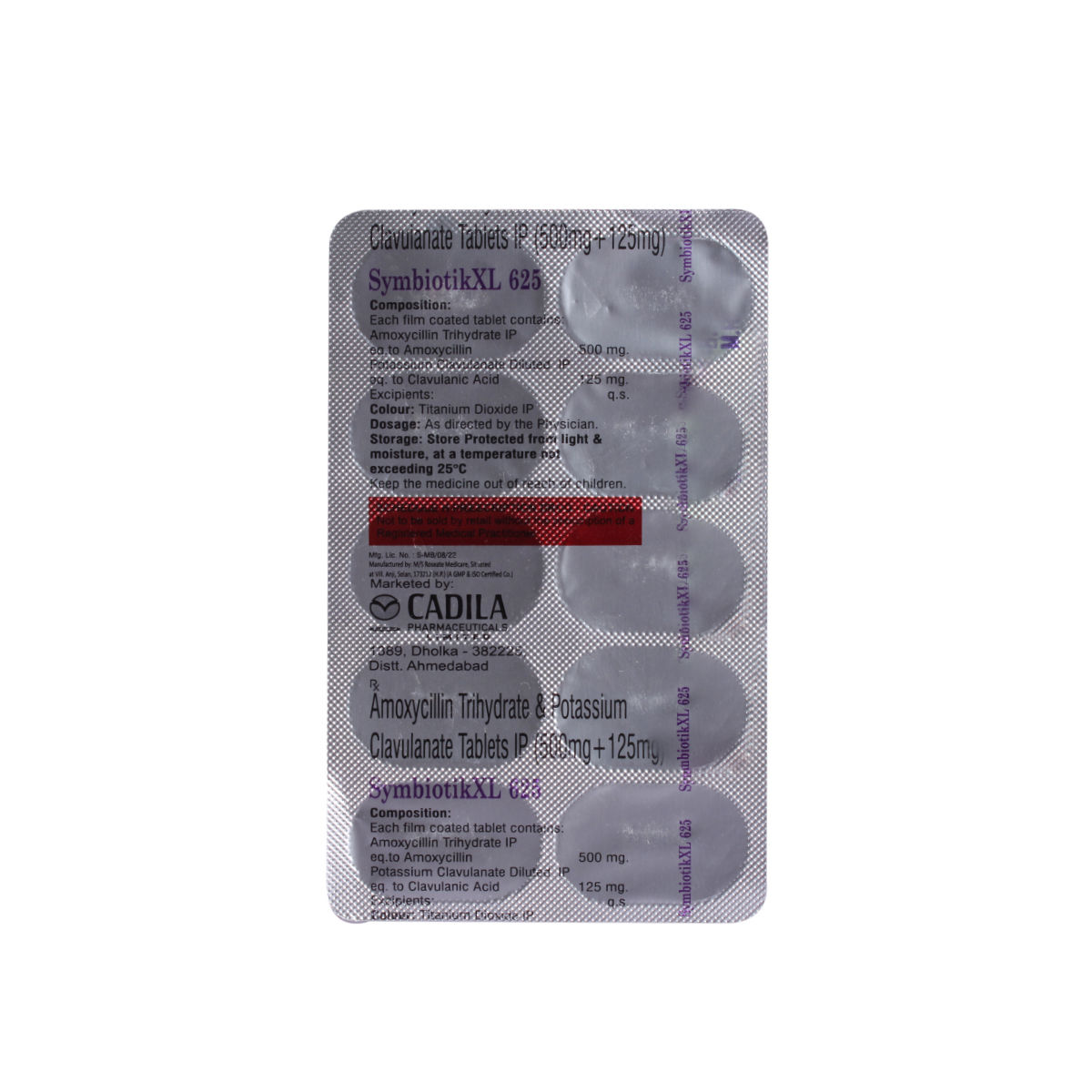 Symbiotik Xl 625mg Tablet 10's Price, Uses, Side Effects, Composition ...