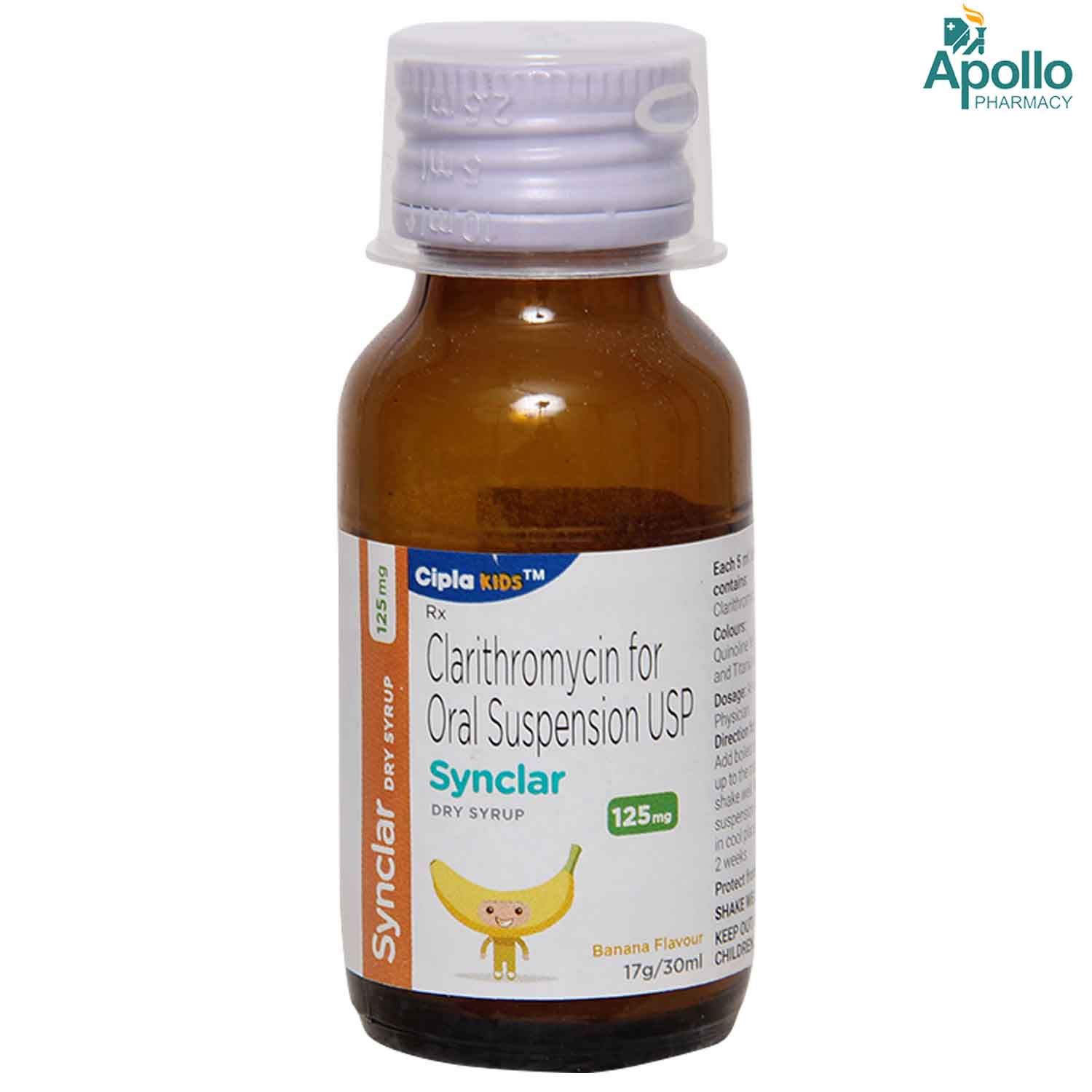 Synclar 125 mg Banana Flavour Dry Syrup 30 ml Price, Uses, Side Effects ...