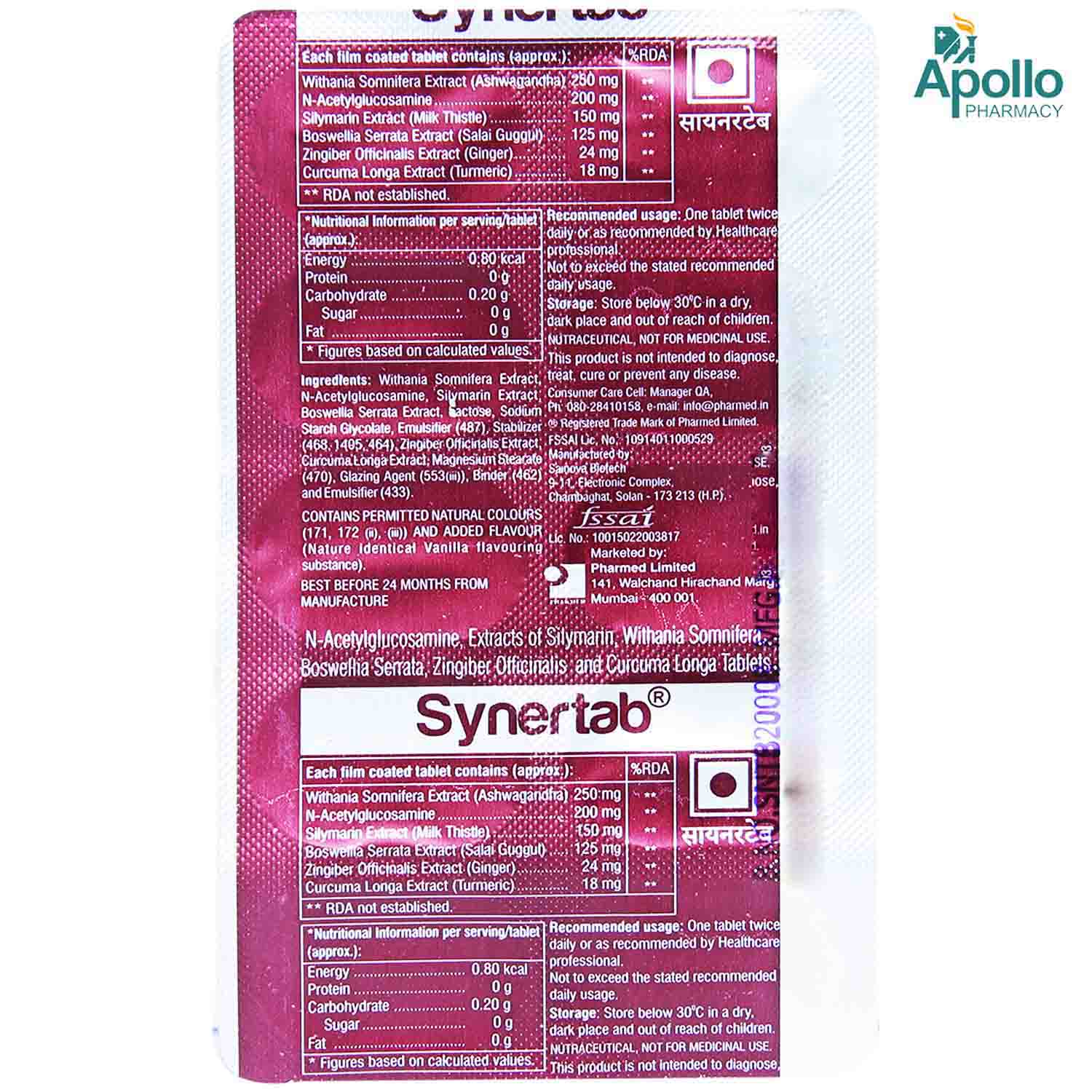 Synertab Tablet 10's Price, Uses, Side Effects, Composition - Apollo ...