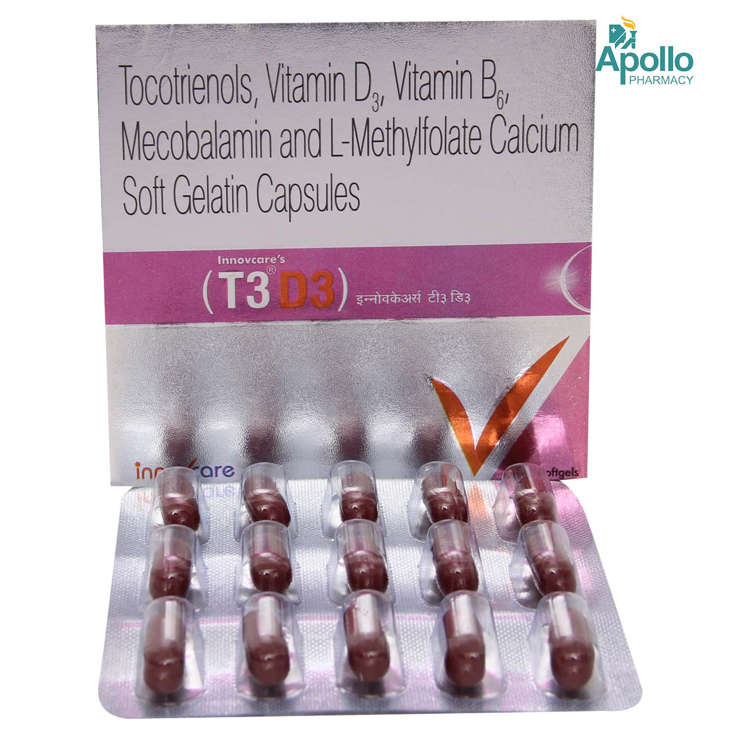 Innovcare's T3 D3 Capsule 15's Price, Uses, Side Effects, Composition ...