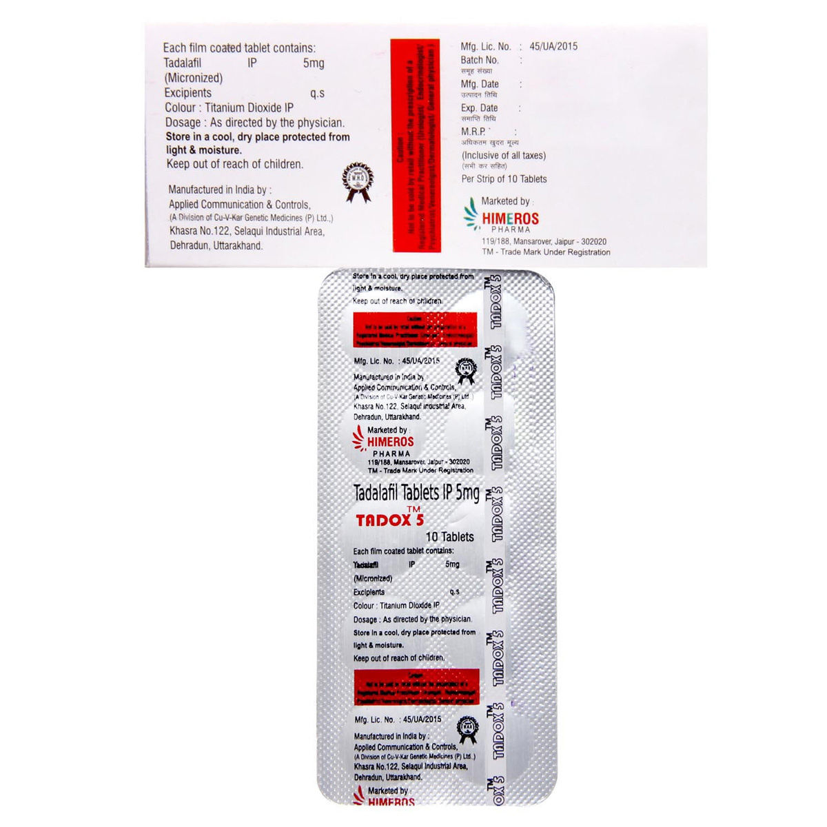 Tadox 5 Tablet 10's Price, Uses, Side Effects, Composition - Apollo ...