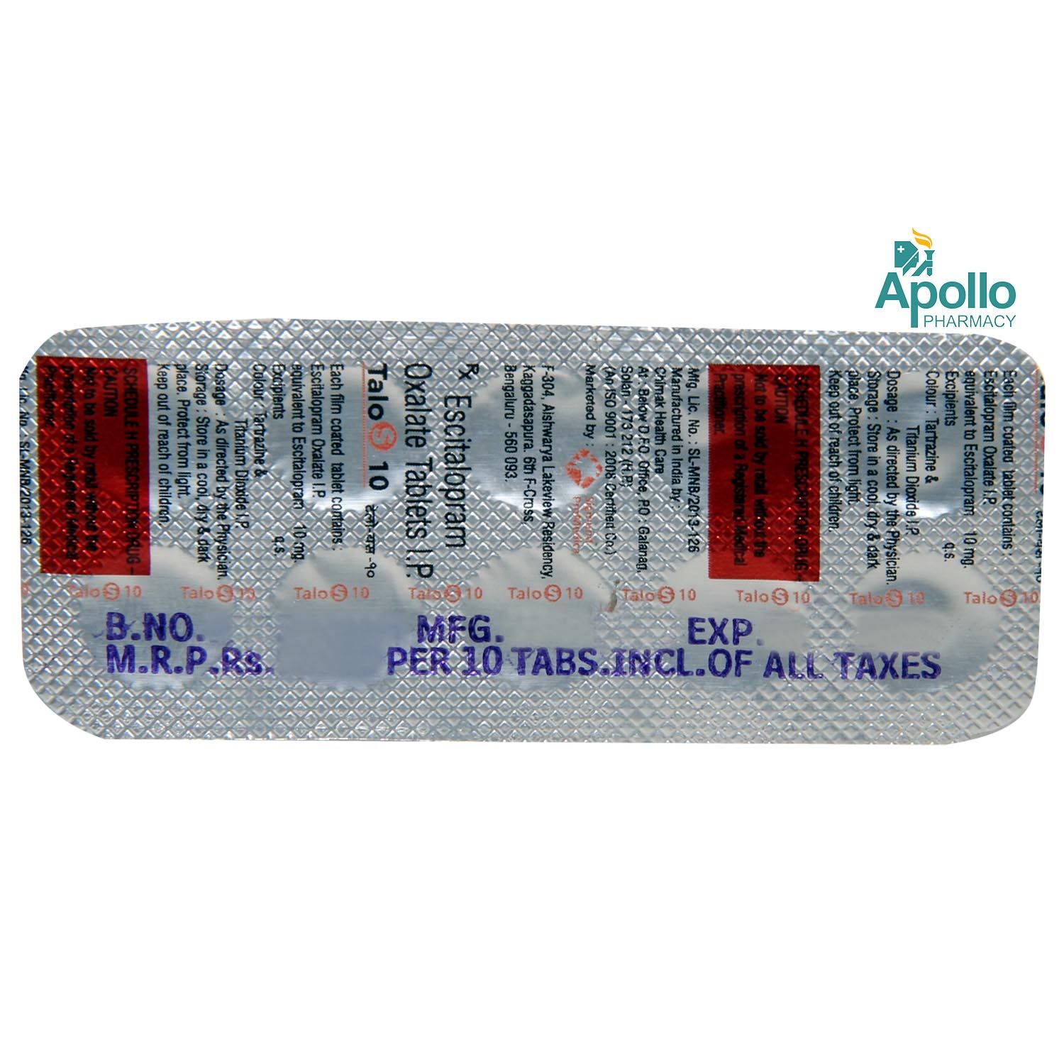 Talo S 10 Tablet 10's Price, Uses, Side Effects, Composition - Apollo ...