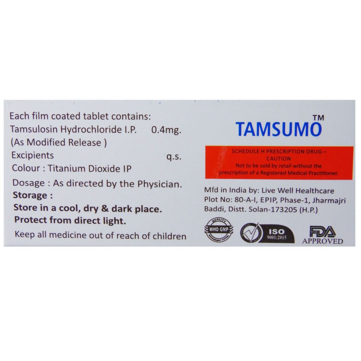 TAMSUMO TABLET 10'S Price, Uses, Side Effects, Composition - Apollo ...
