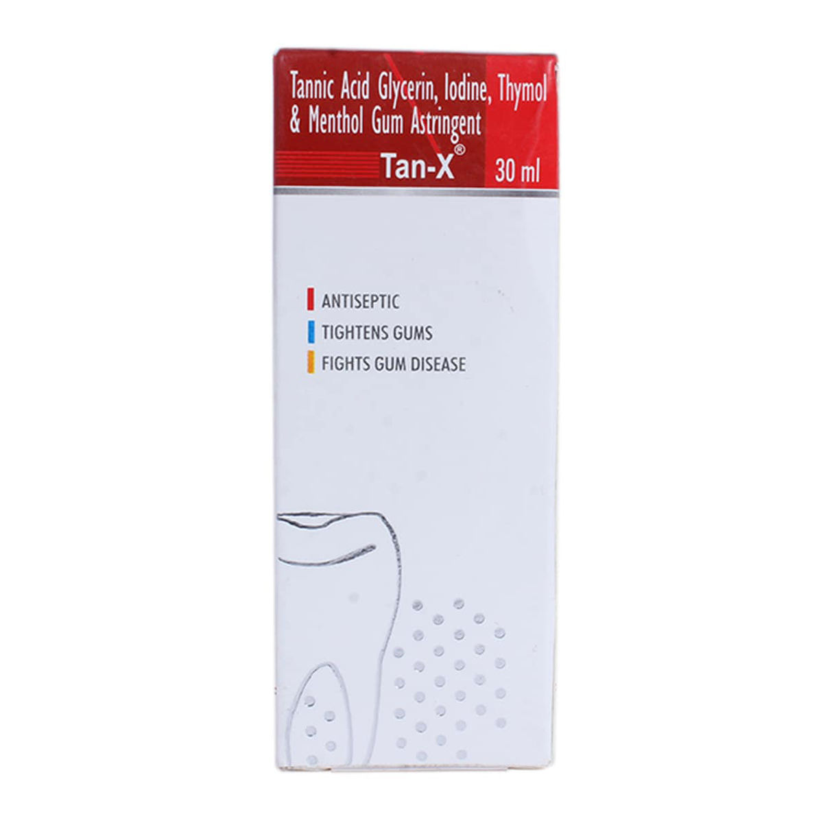 Tan-X Gum Astringent 30 ml Price, Uses, Side Effects, Composition ...