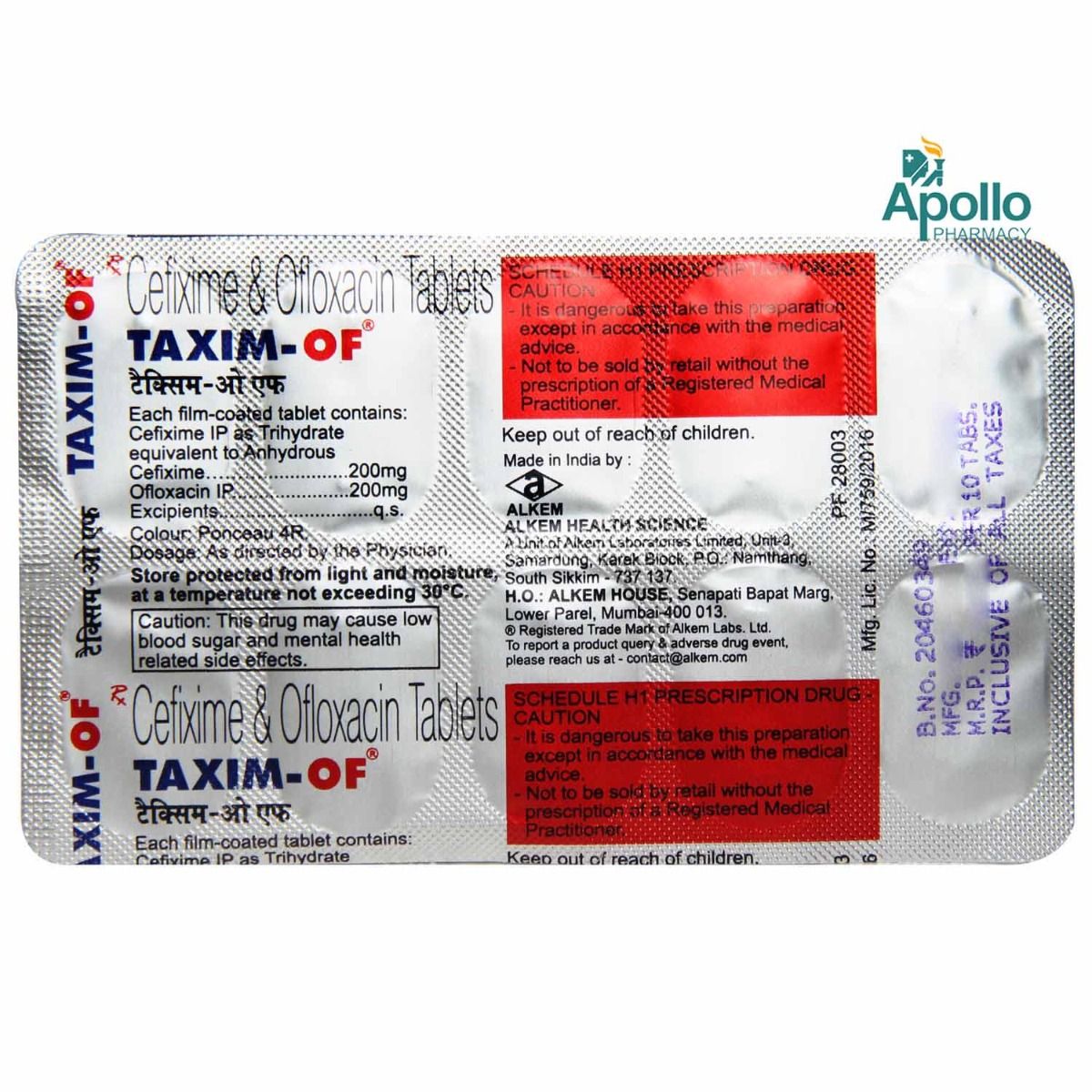 Taxim-OF Tablet 10's Price, Uses, Side Effects, Composition - Apollo ...