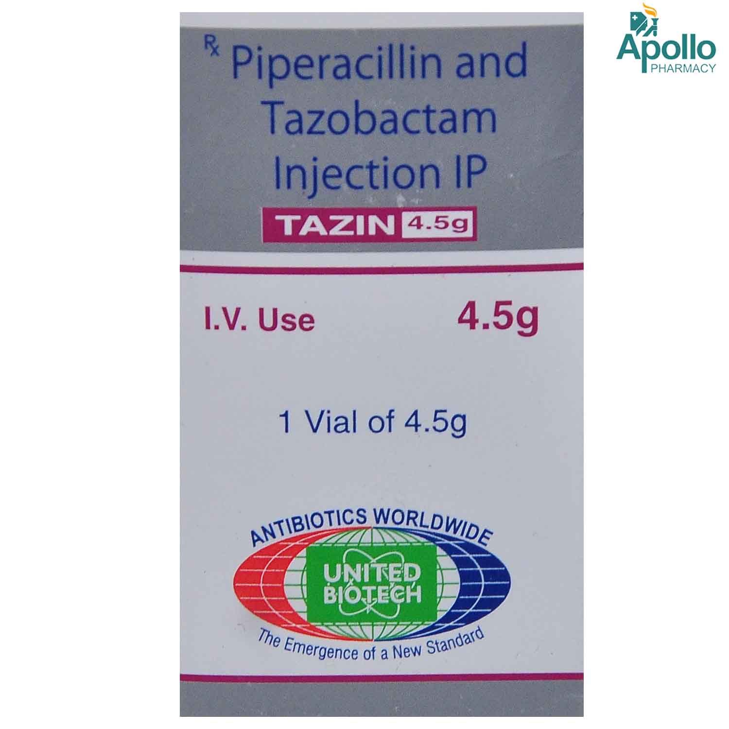 TAZIN INJECTION 4.5GM Price, Uses, Side Effects, Composition - Apollo ...