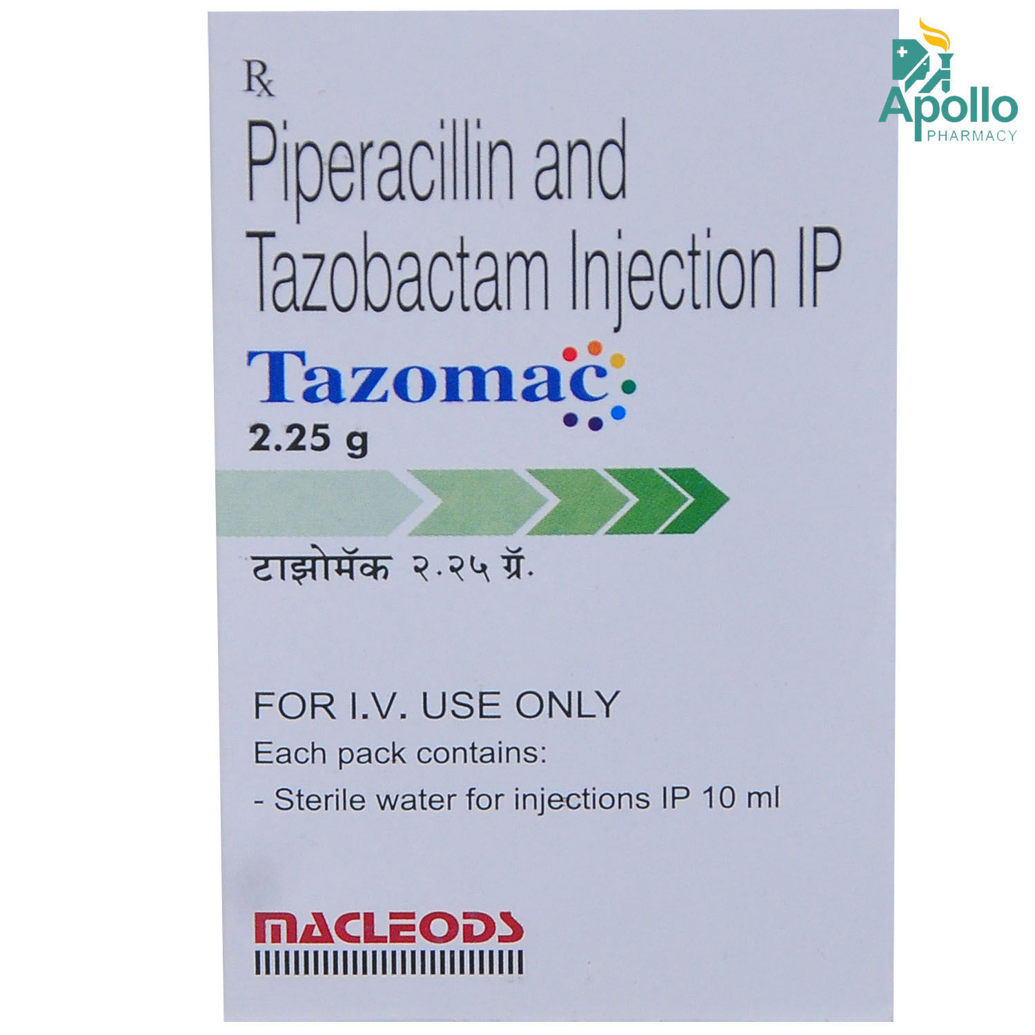 Tazomac 2.25gm Injection 1's Price, Uses, Side Effects, Composition ...