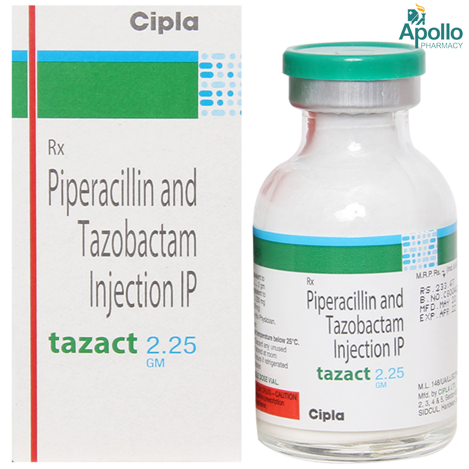 Tazact 2.25 gm Injection 1's Price, Uses, Side Effects, Composition ...