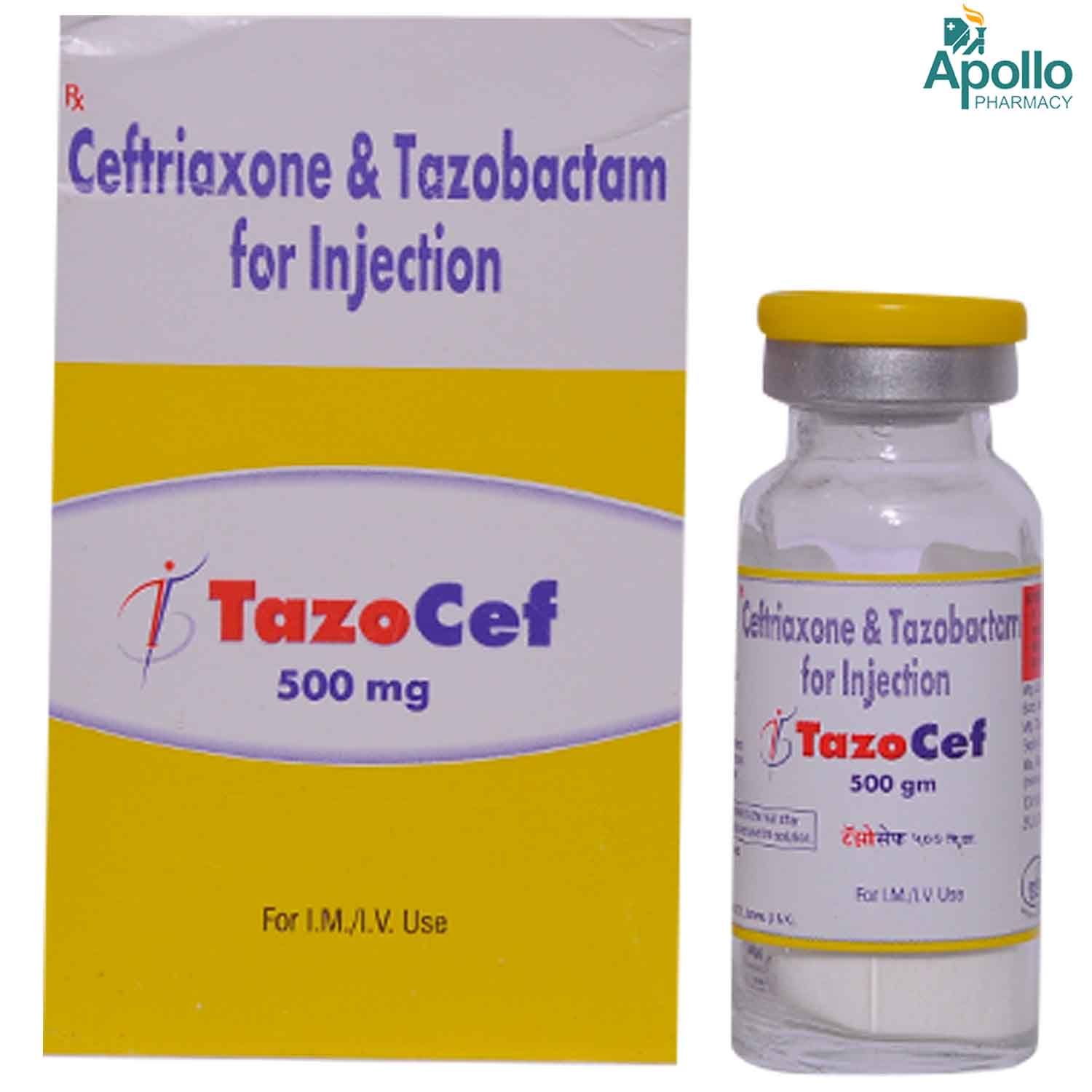 TAZOCEF 500MG INJECTION Price, Uses, Side Effects, Composition - Apollo ...