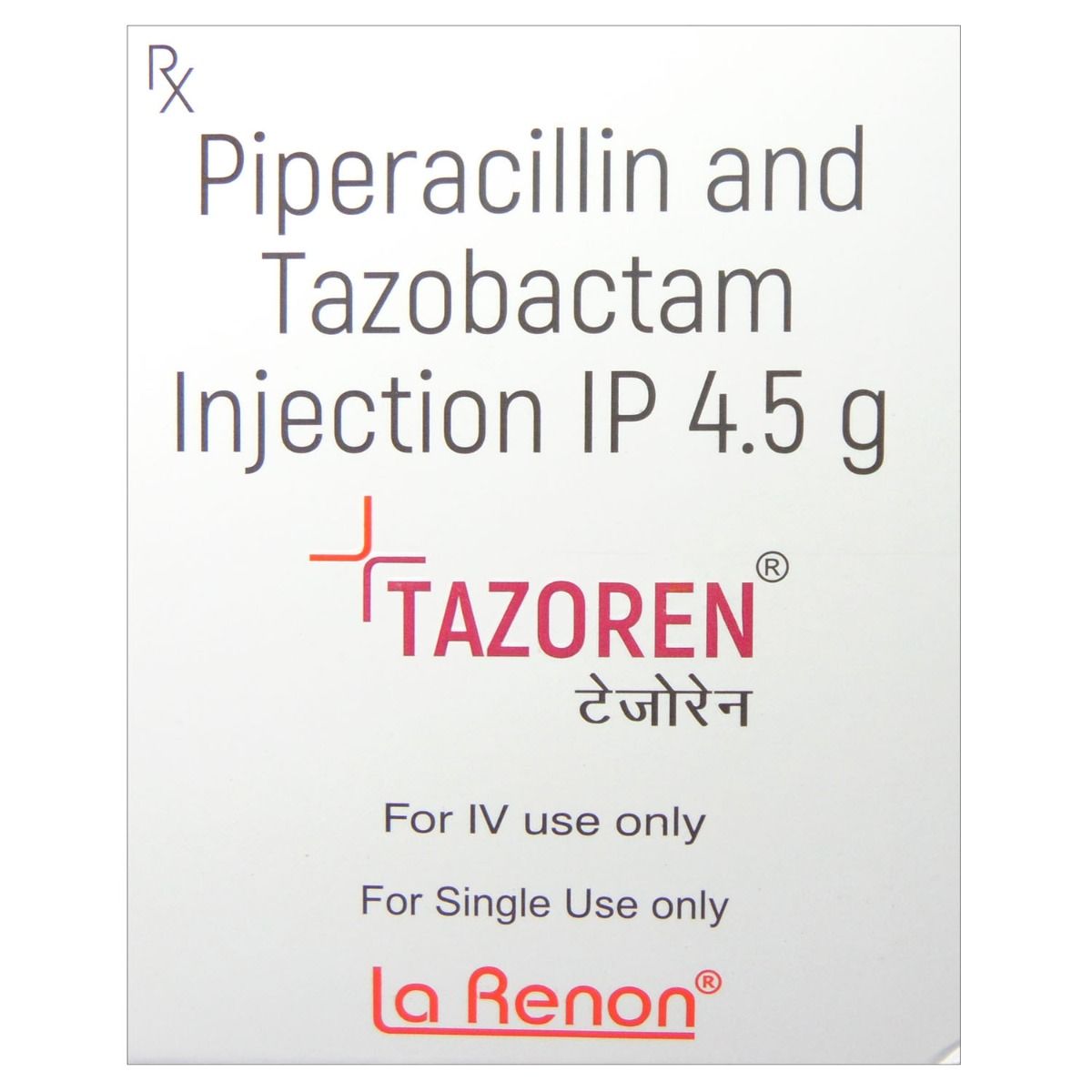 TAZOREN INJECTION 4.5GM Price, Uses, Side Effects, Composition - Apollo ...
