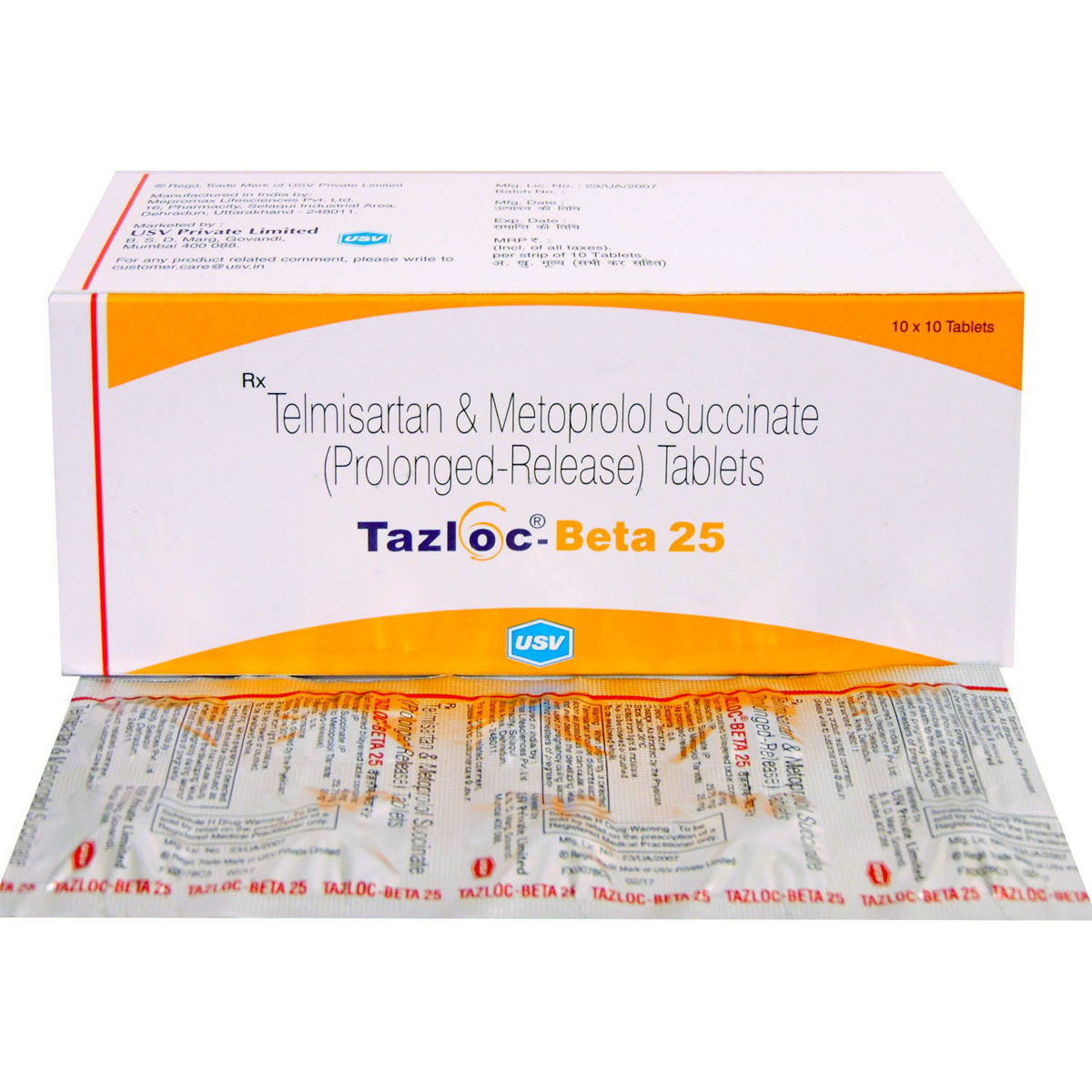 Tazloc Beta 25 Tablet 10's Price, Uses, Side Effects, Composition ...