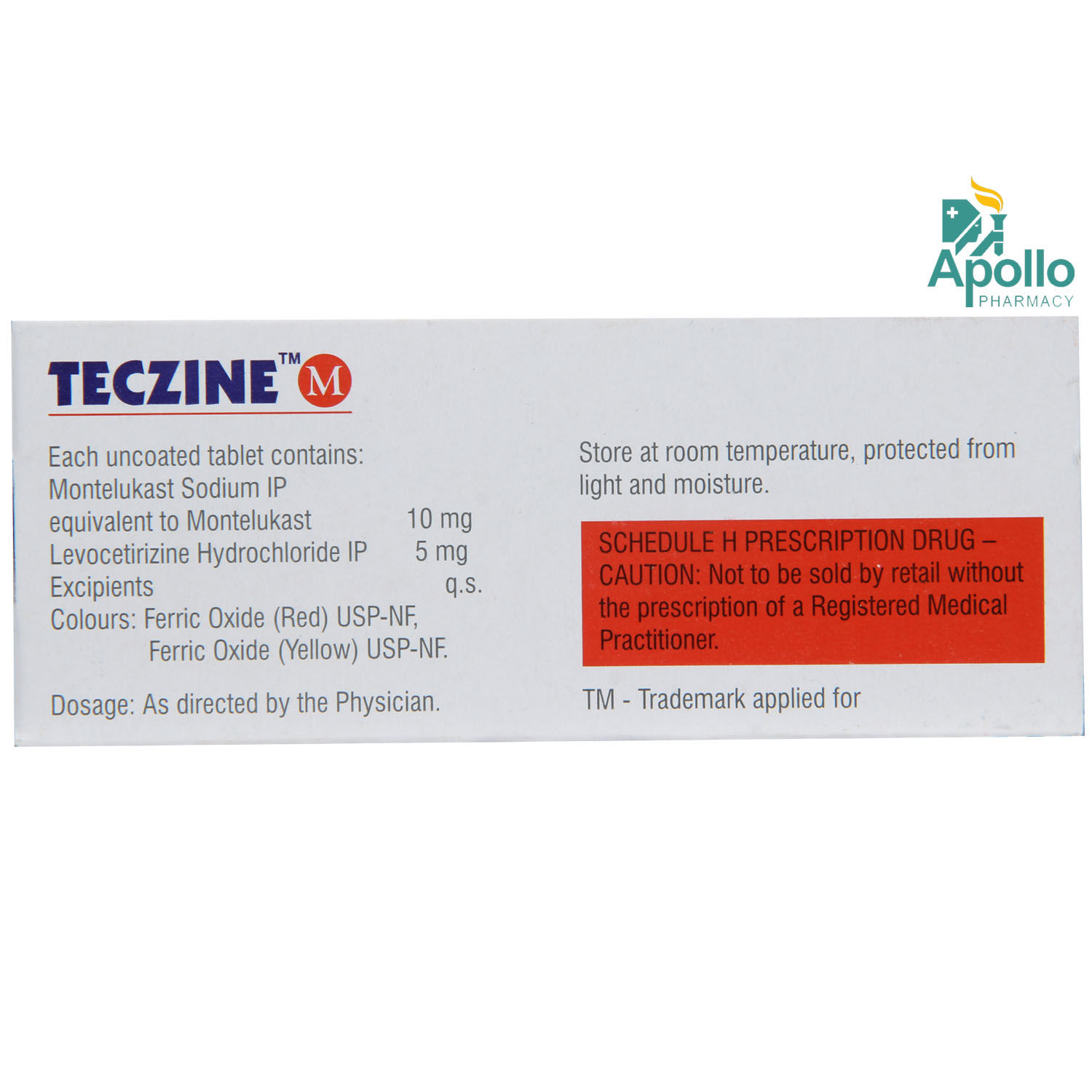 Teczine M Tablet 10's Price, Uses, Side Effects, Composition - Apollo ...