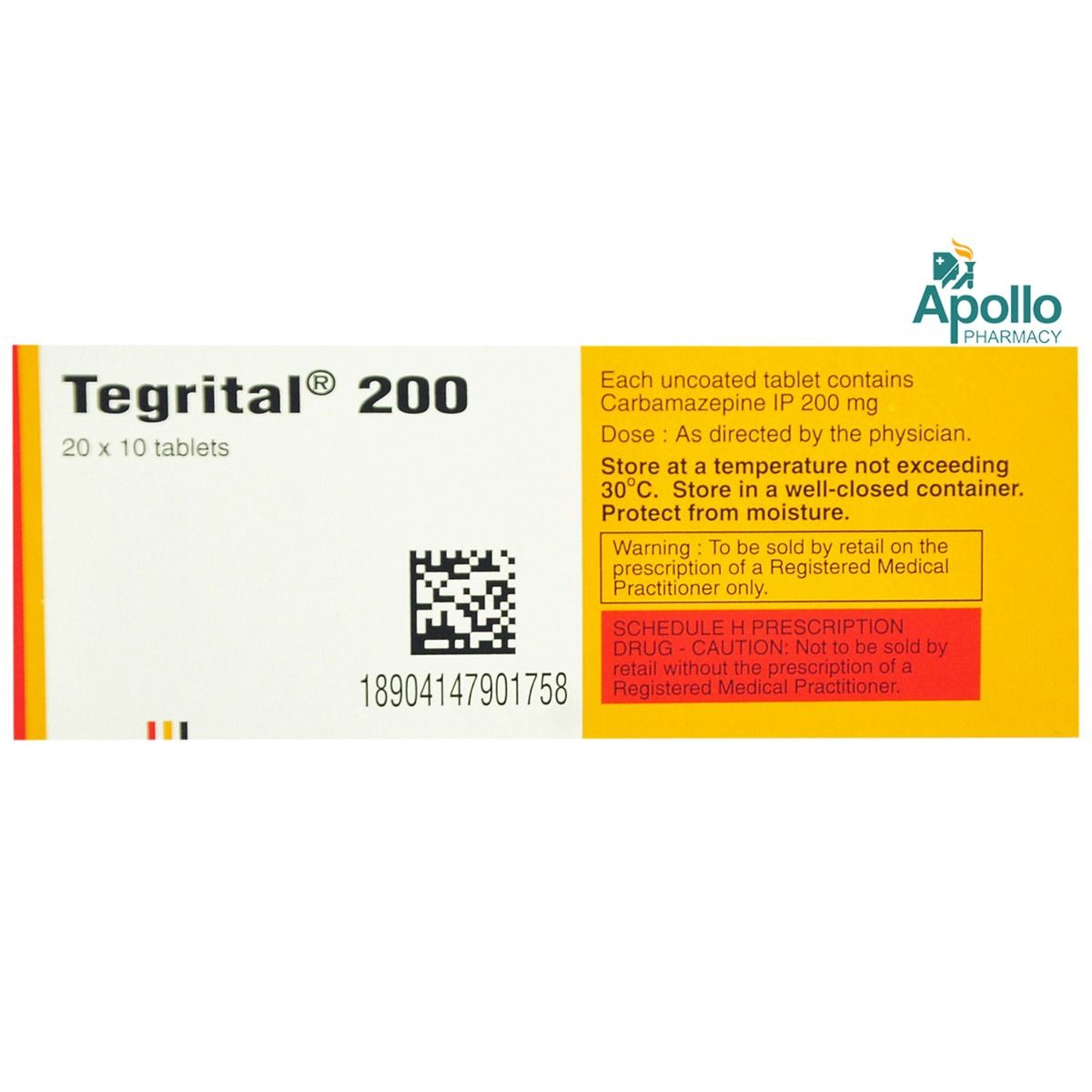 Tegrital 200 Tablet 10's Price, Uses, Side Effects, Composition ...