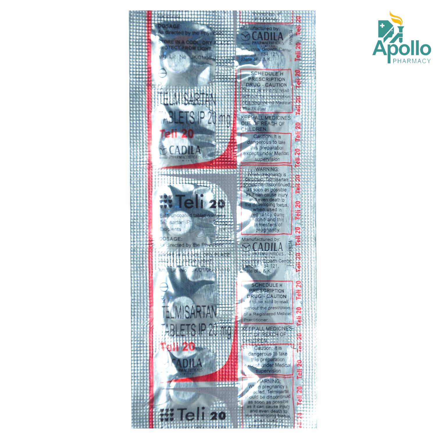 TELI 20MG TABLET Price, Uses, Side Effects, Composition - Apollo Pharmacy