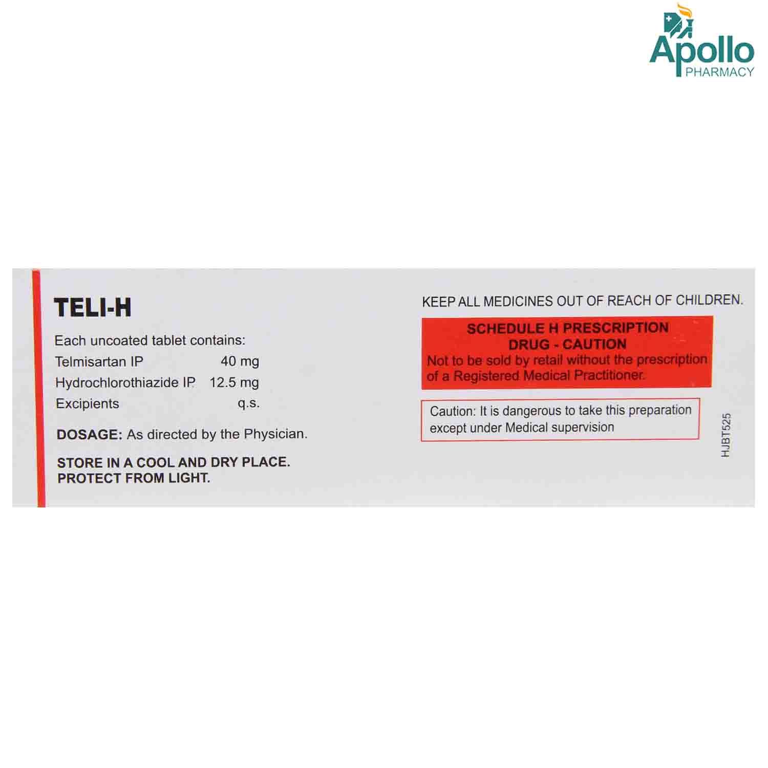 Teli-H Tablet 10's Price, Uses, Side Effects, Composition - Apollo Pharmacy