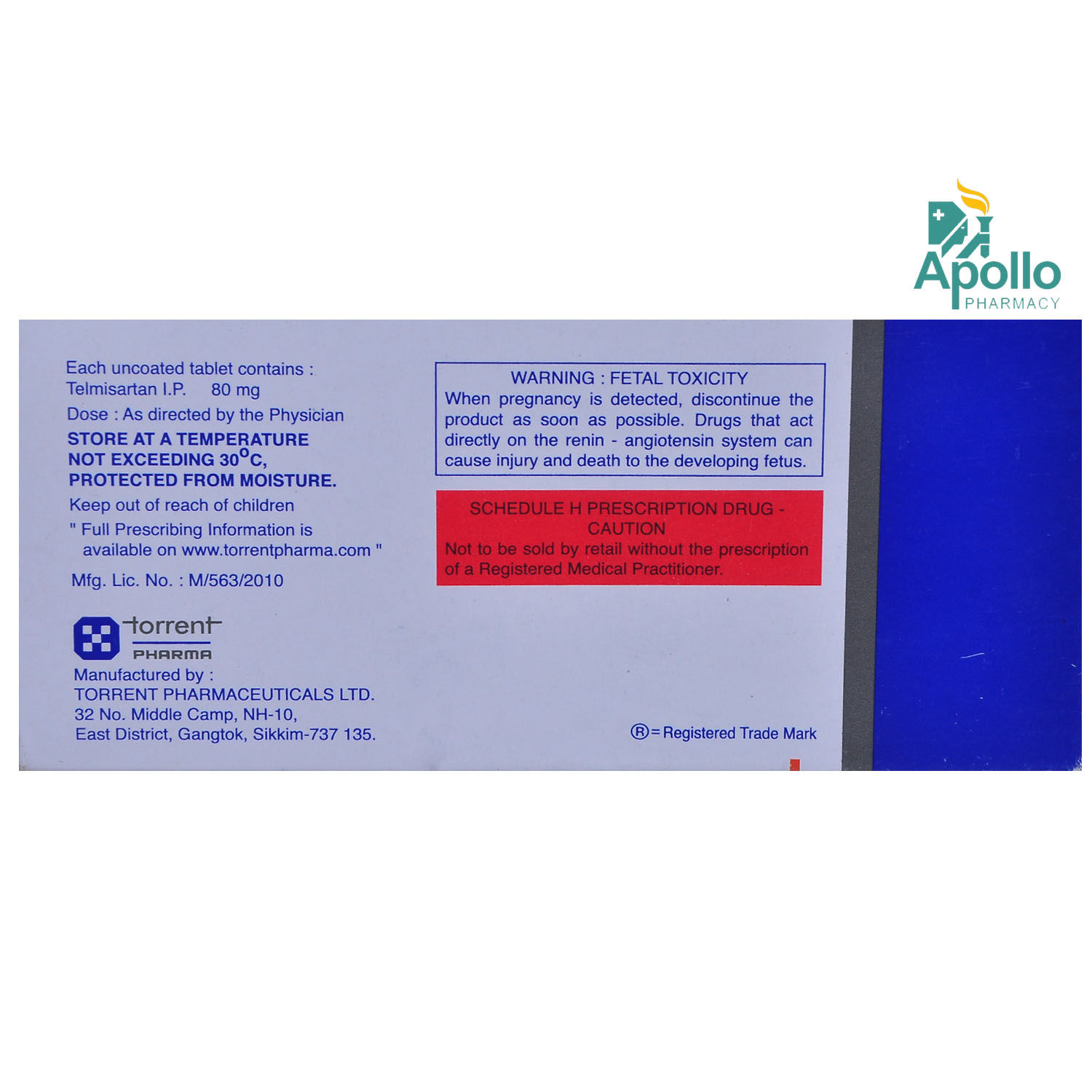 Telsar 80 Tablet 10's Price, Uses, Side Effects, Composition - Apollo ...