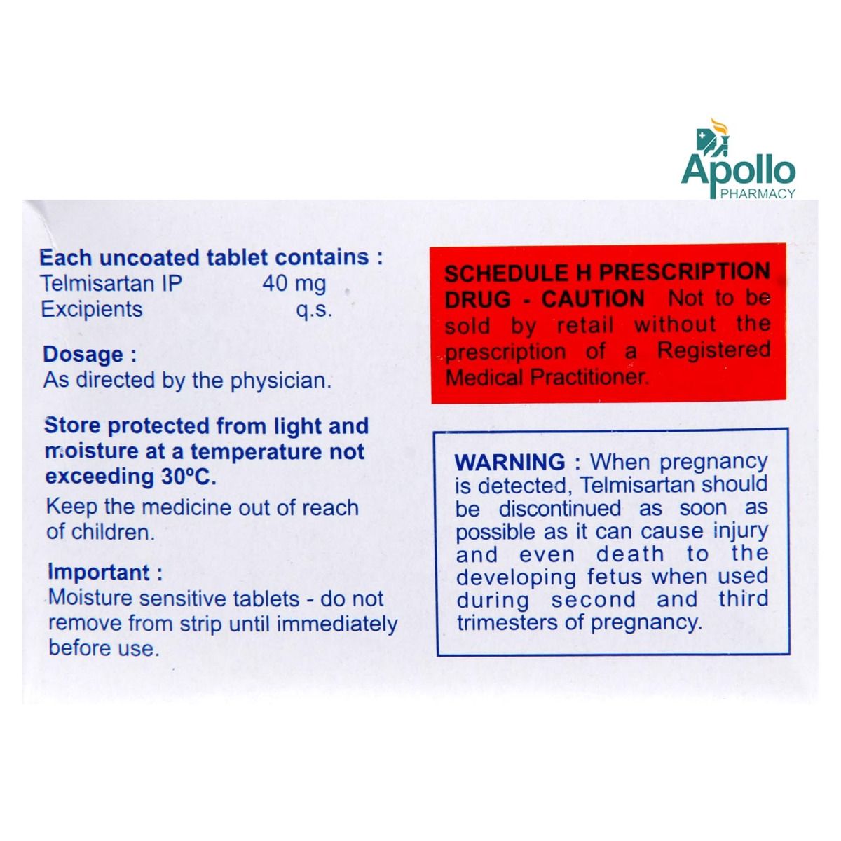 Tellzy 40 Tablet 15's Price, Uses, Side Effects, Composition - Apollo ...