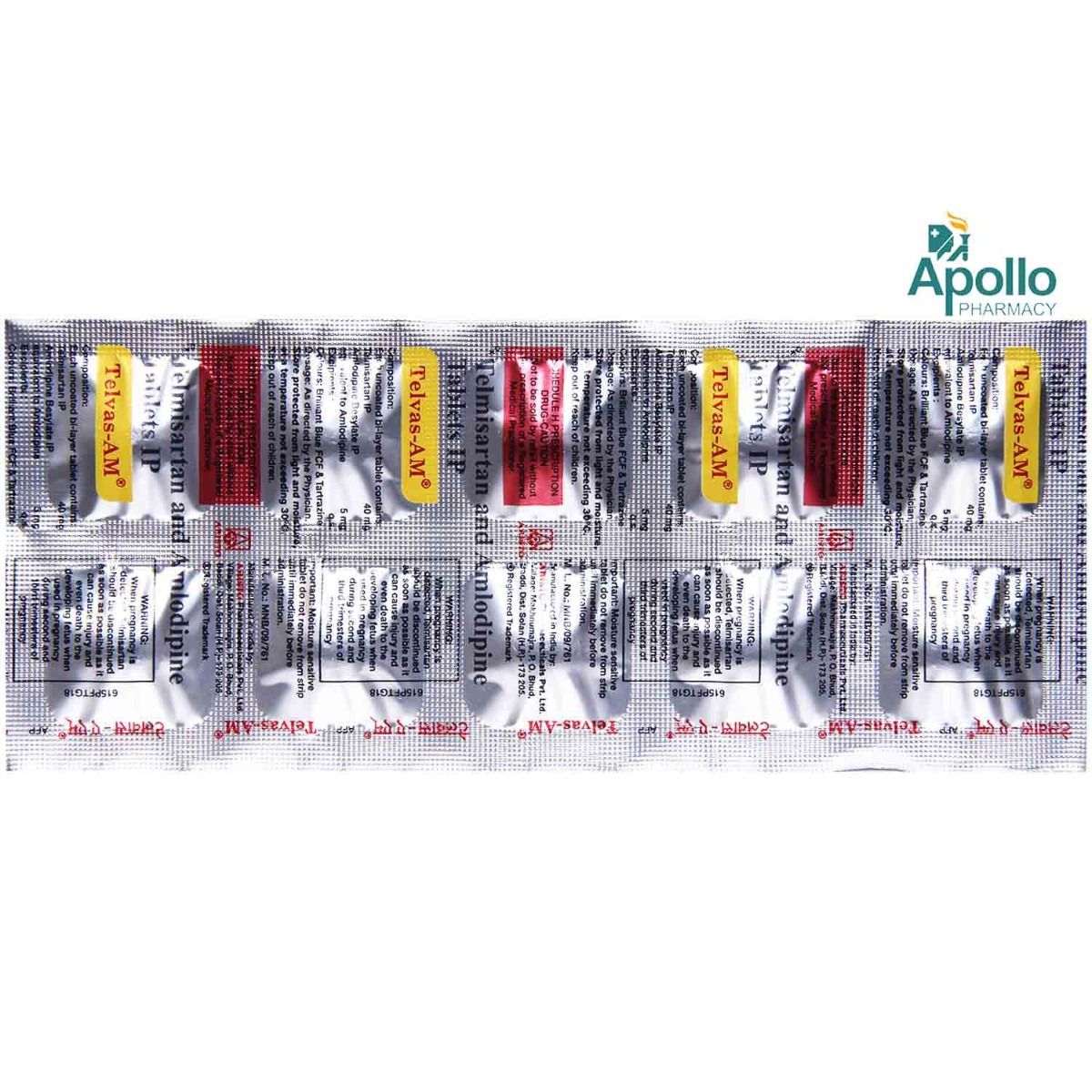 Telvas-AM Tablet 10's Price, Uses, Side Effects, Composition - Apollo ...