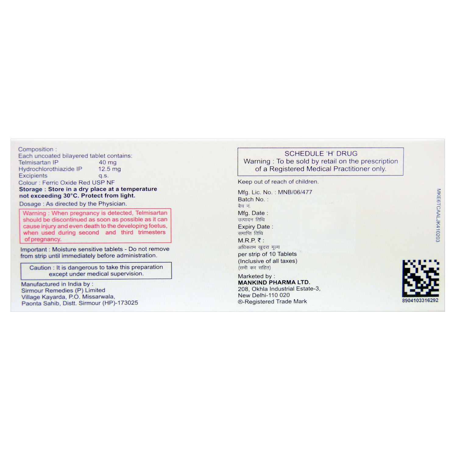 Telmikind-H Tablet 10's Price, Uses, Side Effects, Composition - Apollo ...