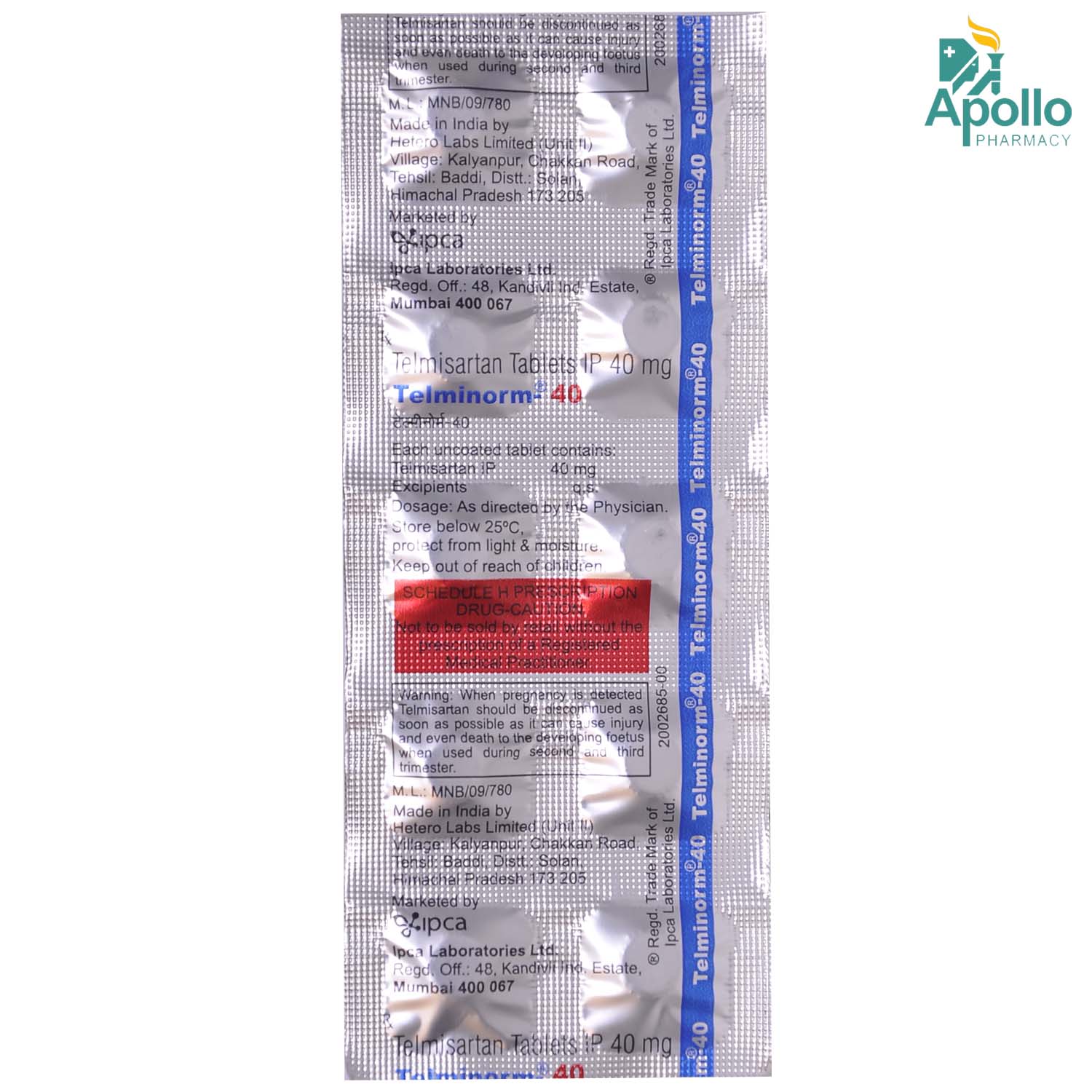 Telminorm-40 Tablet 10's Price, Uses, Side Effects, Composition ...