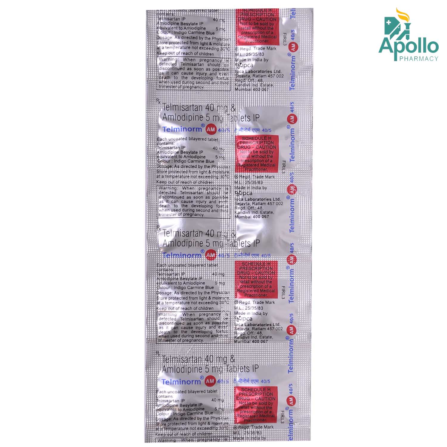 Telminorm AM 40/5 Tablet 10's Price, Uses, Side Effects, Composition ...