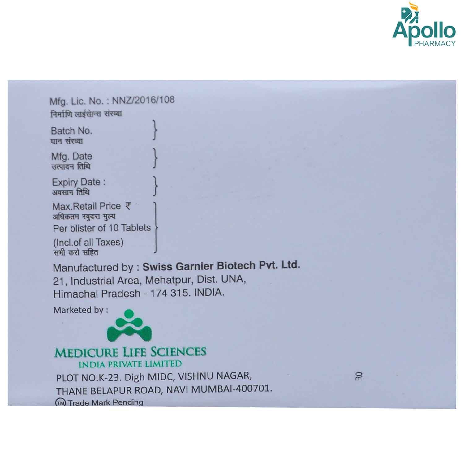 Telmicure H Tablet 10's Price, Uses, Side Effects, Composition - Apollo ...