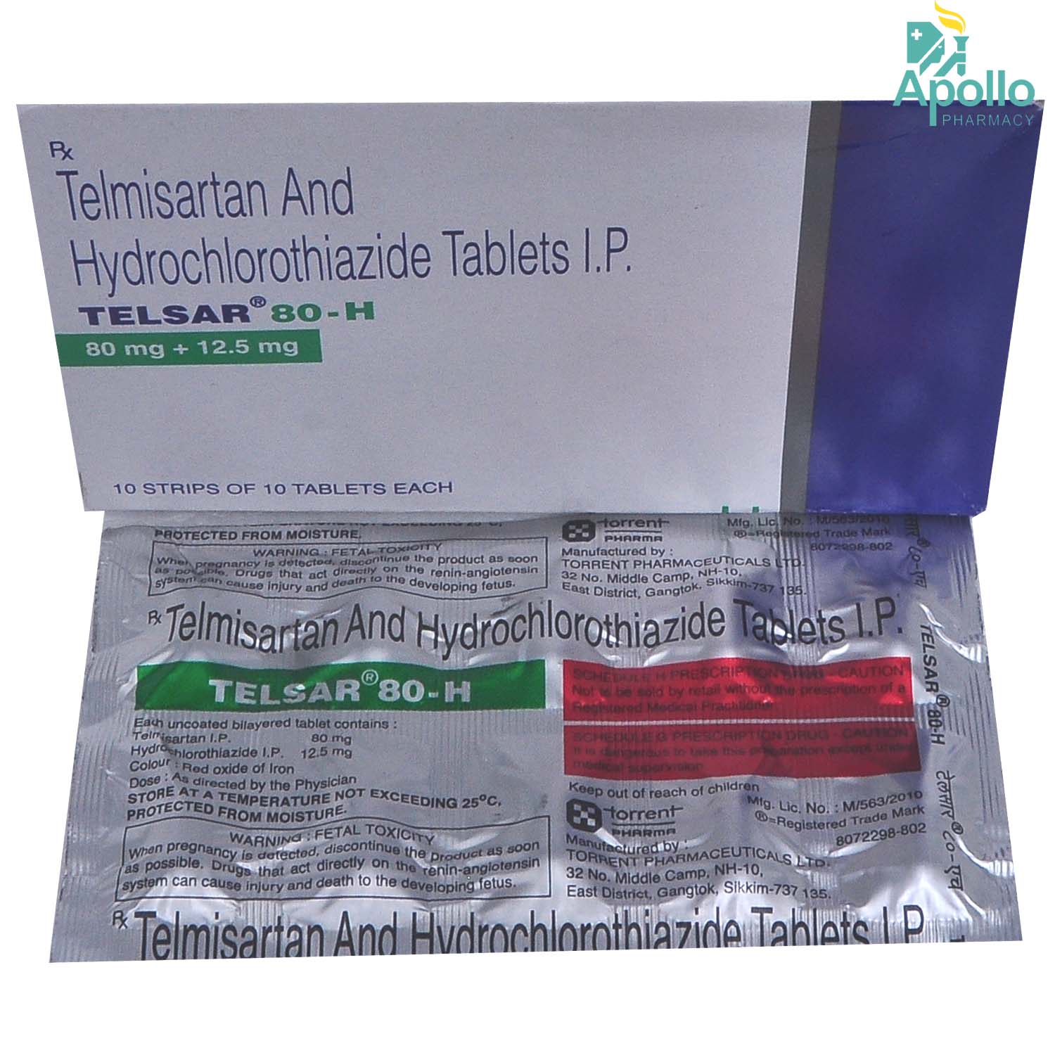 Telsar 80-H Tablet 10's Price, Uses, Side Effects, Composition - Apollo ...