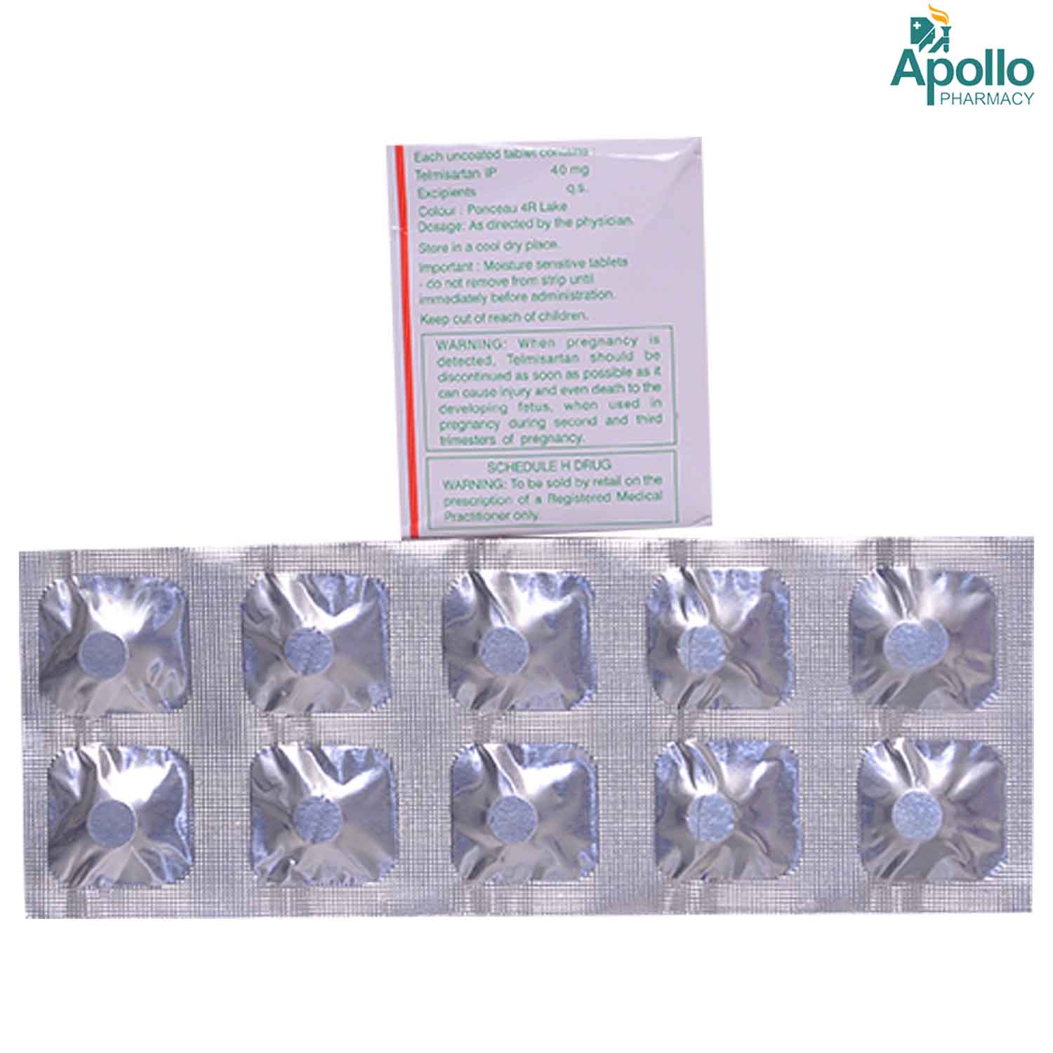Telmed 40 Tablet 10's Price, Uses, Side Effects, Composition - Apollo ...