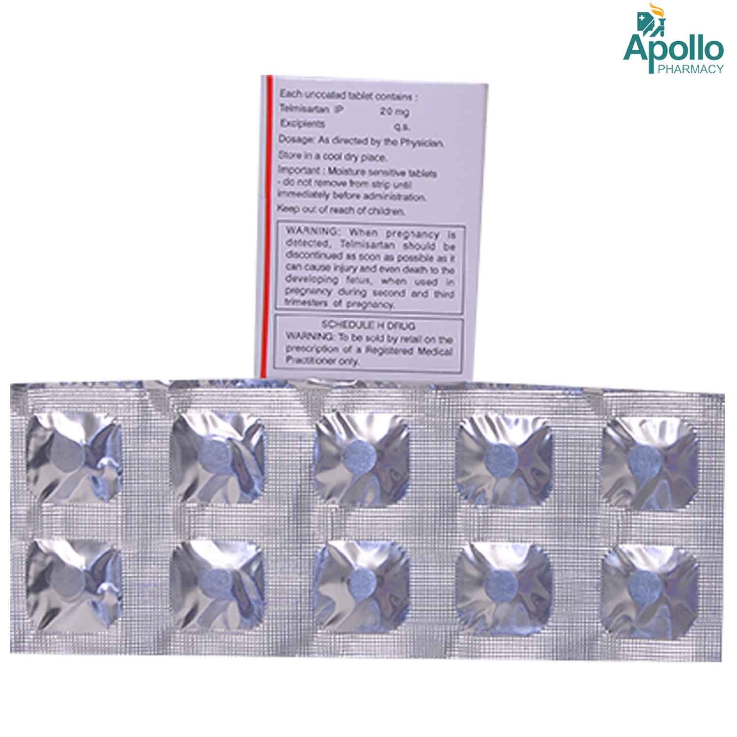 Telmed 20 Tablet 10's Price, Uses, Side Effects, Composition - Apollo ...