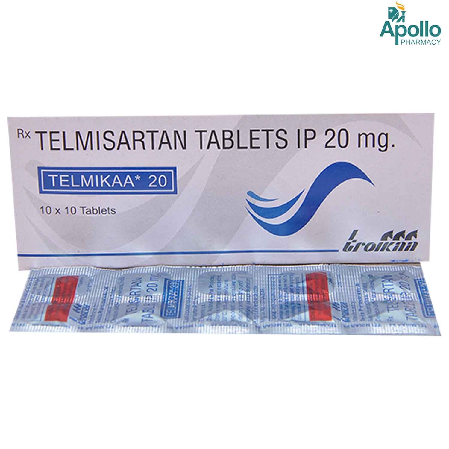 Telmikaa 20 Tablet 10's Price, Uses, Side Effects, Composition - Apollo ...