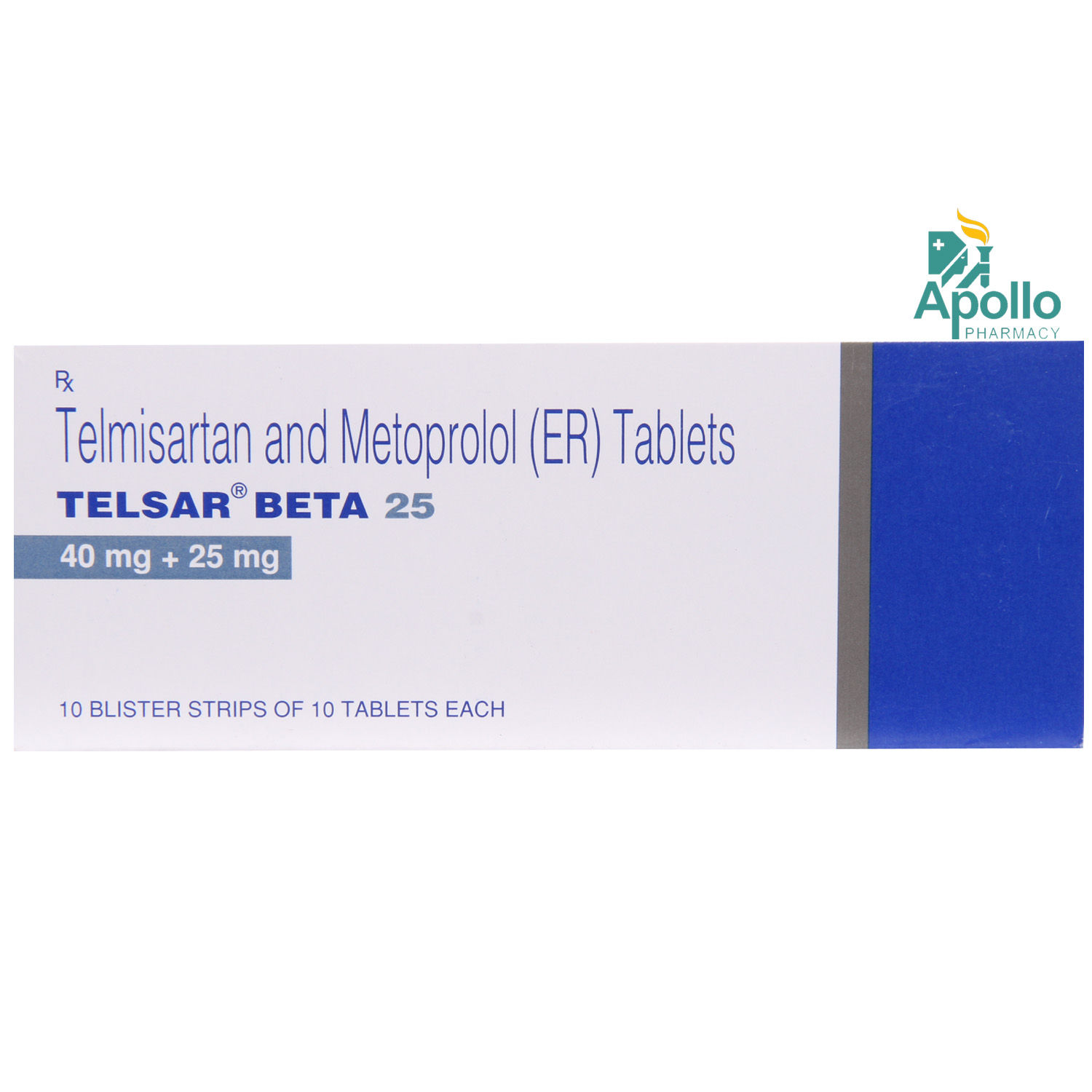 Telsar Beta 25 Tablet 10's Price, Uses, Side Effects, Composition ...