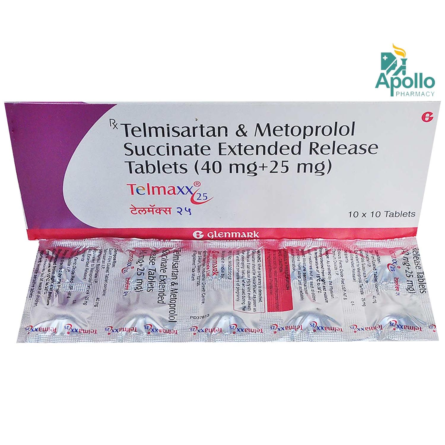 Telmaxx 25 Tablet 10's Price, Uses, Side Effects, Composition - Apollo ...