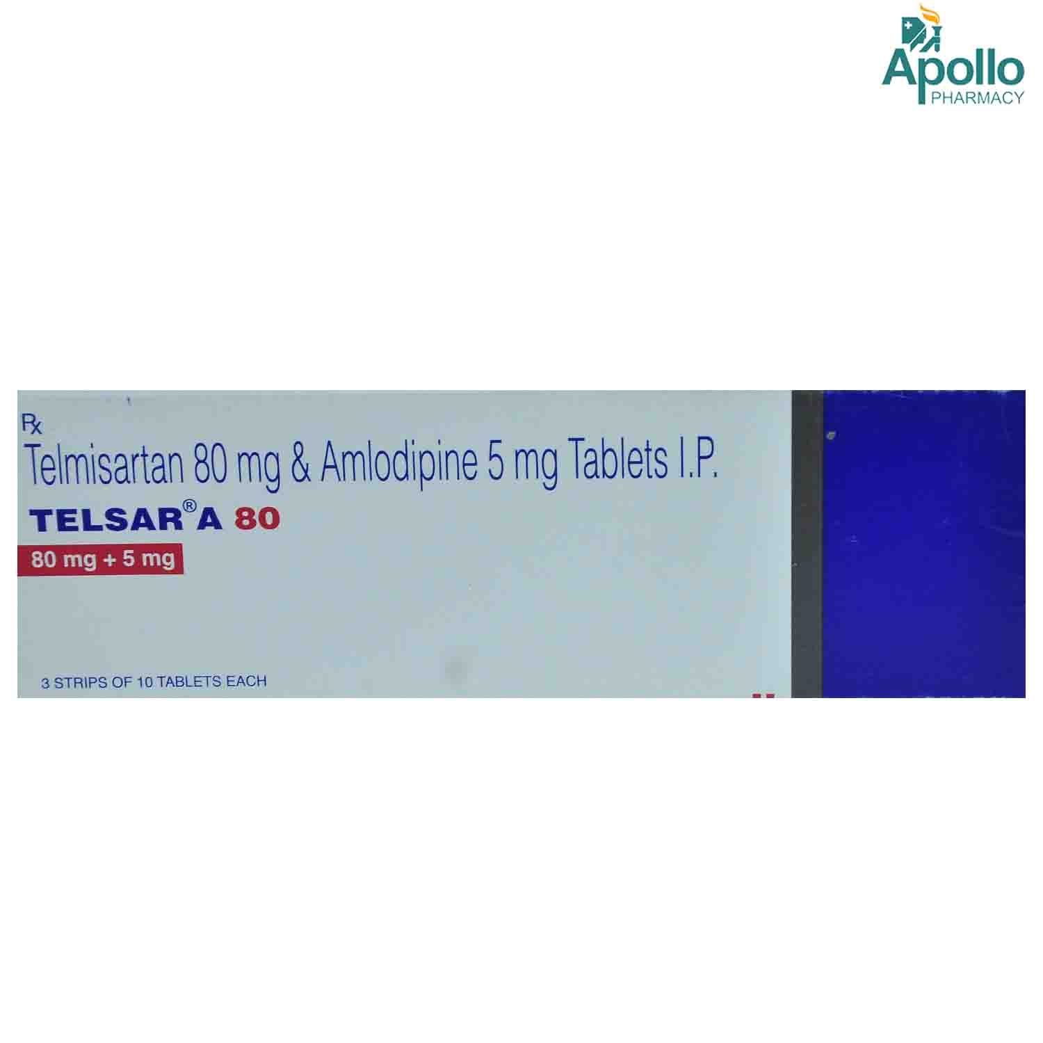 Telsar A 80 Tablet 10's Price, Uses, Side Effects, Composition - Apollo ...