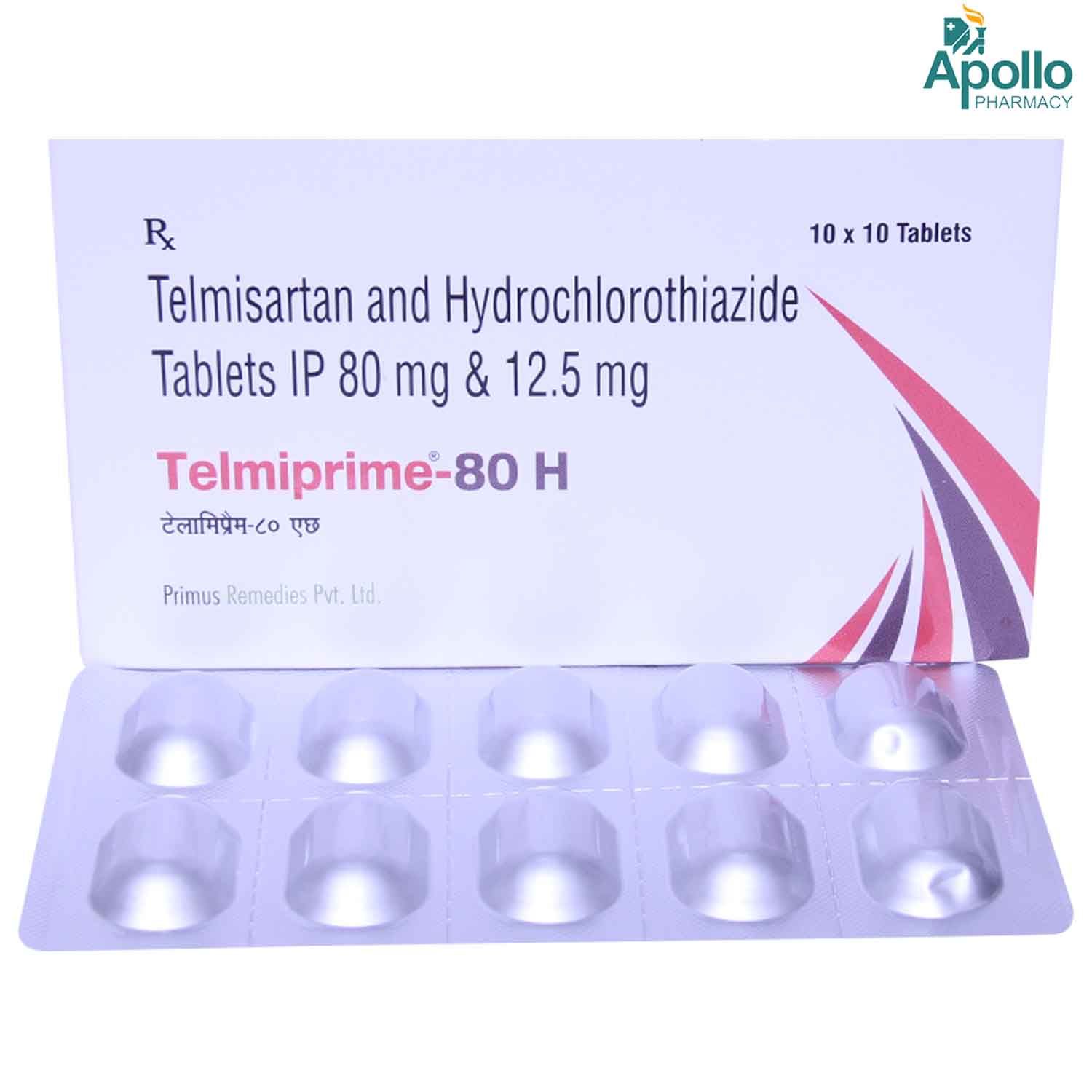 Telmiprime-80 H Tablet 10's Price, Uses, Side Effects, Composition ...